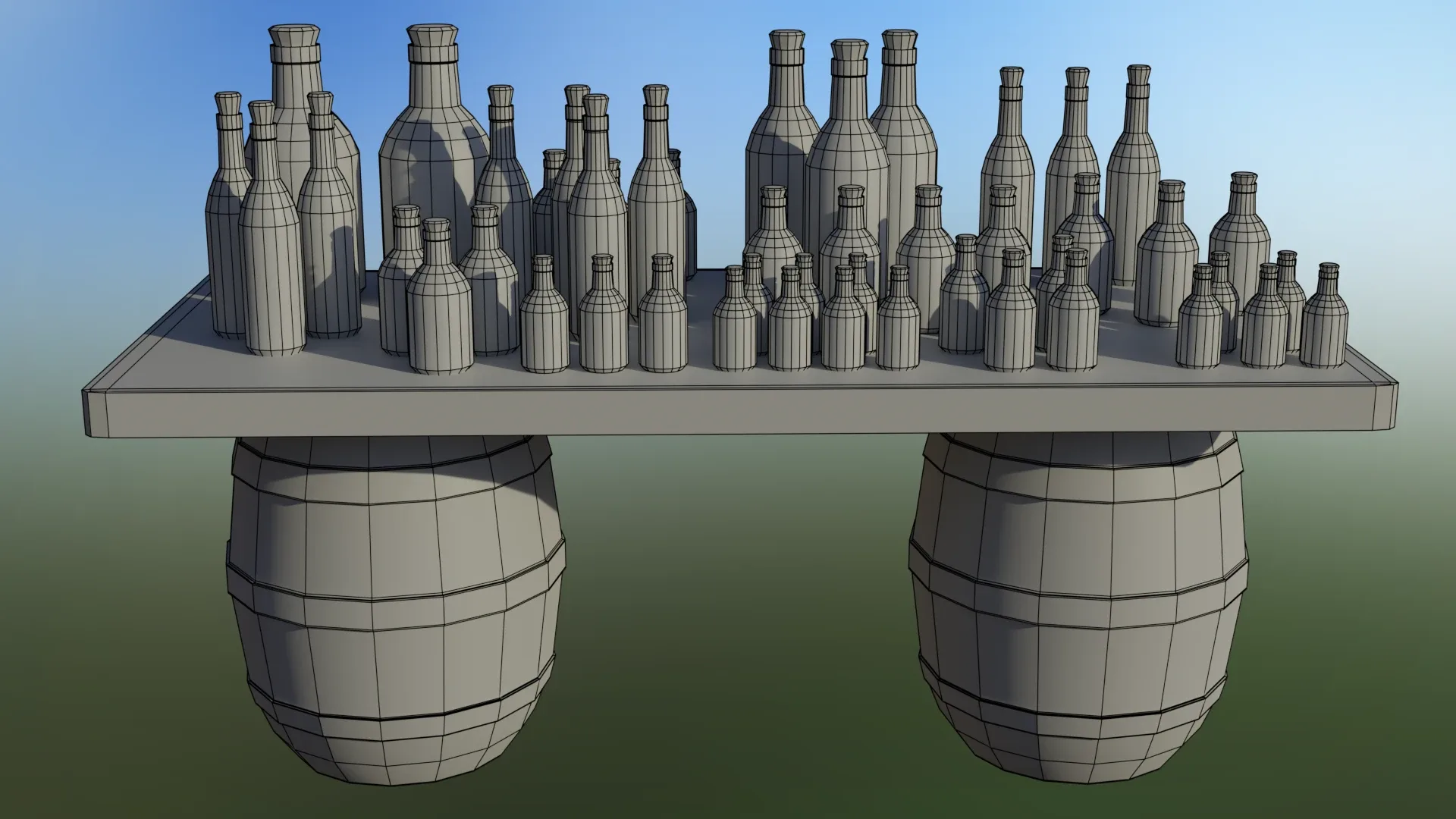 Medieval Bottles Table Set - FlippedNormals
