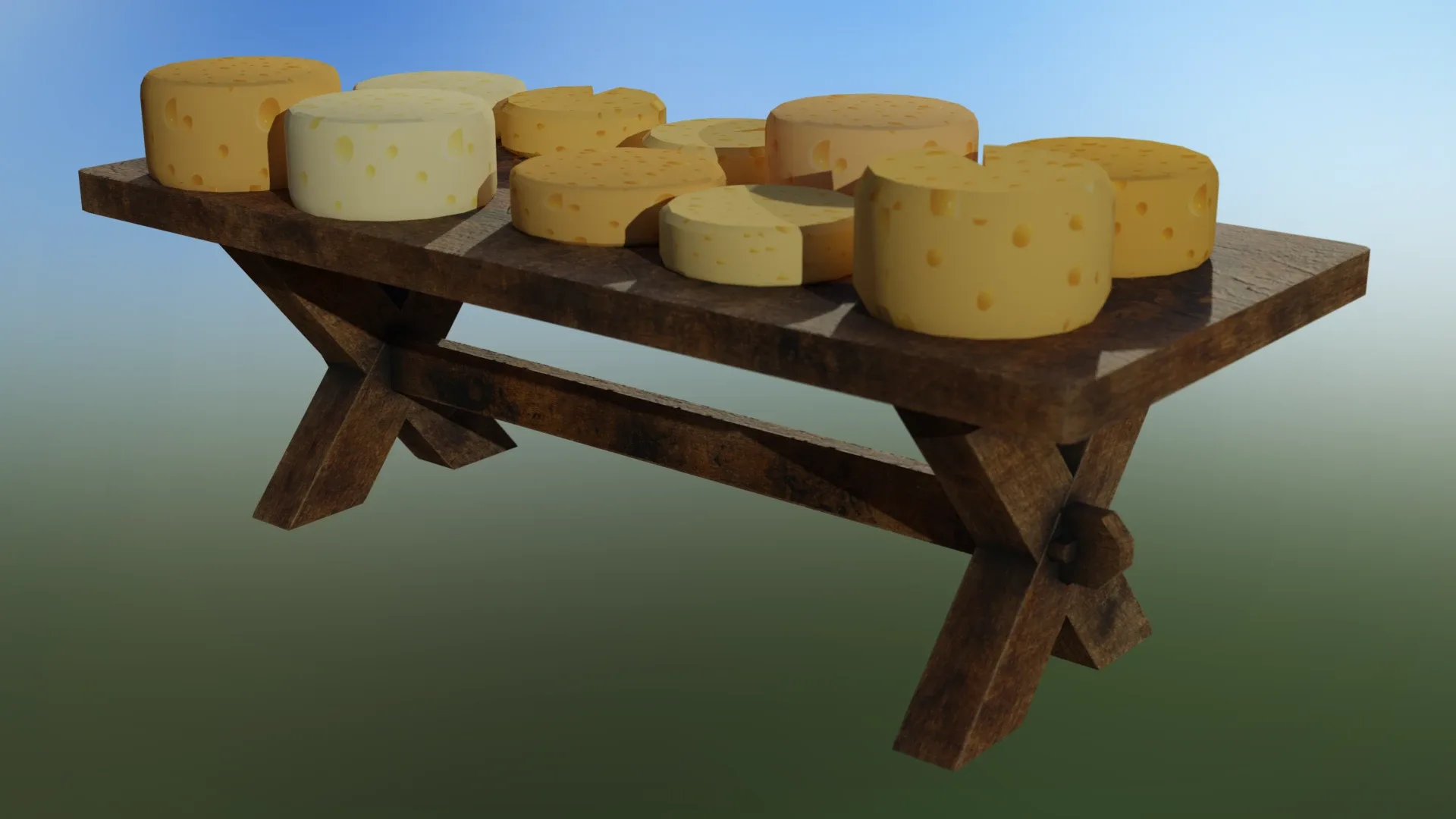 Medieval Cheese Table Set - FlippedNormals