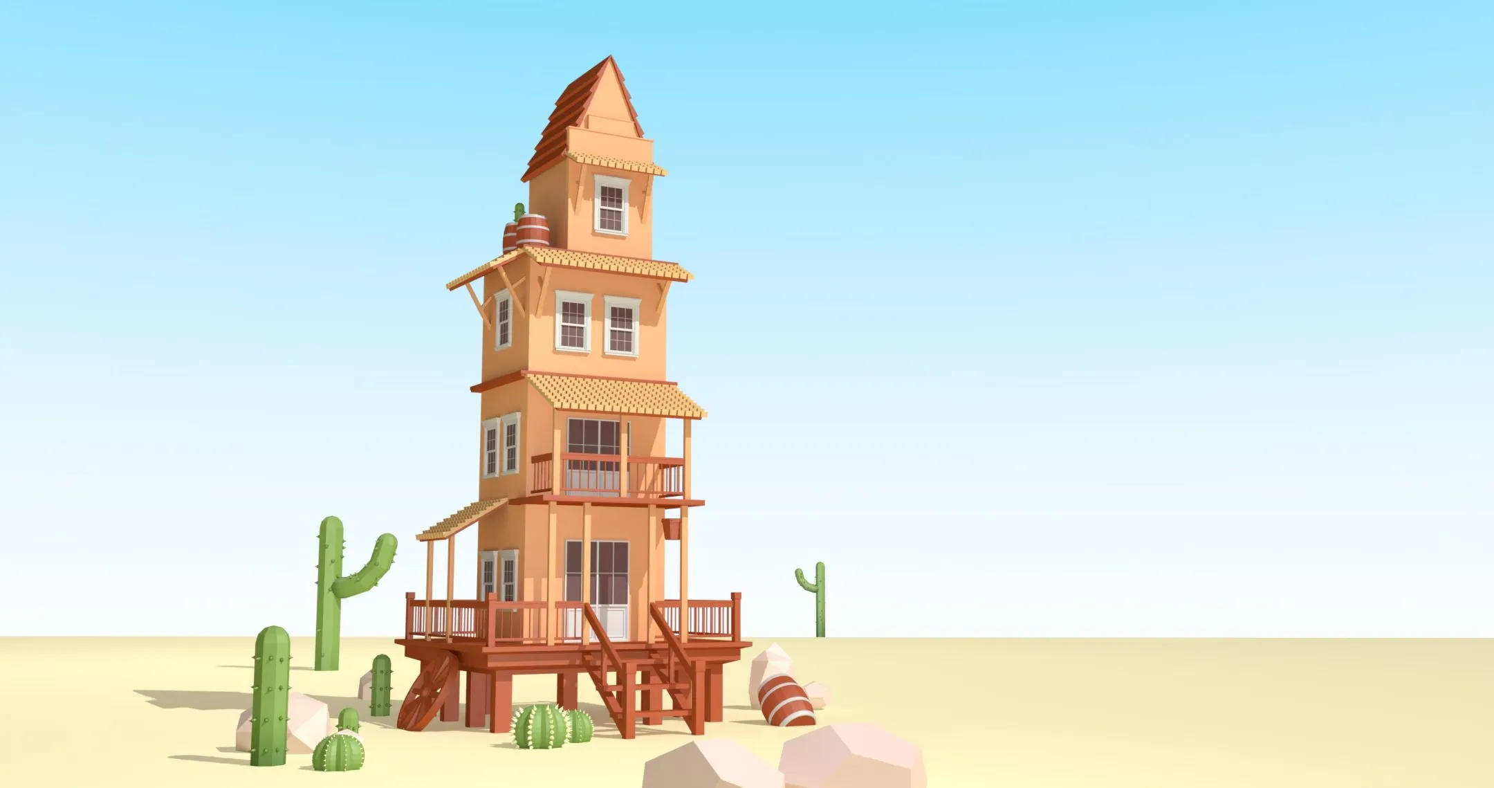 C4D Lowpoly 3D Modeling and Rendering - FlippedNormals