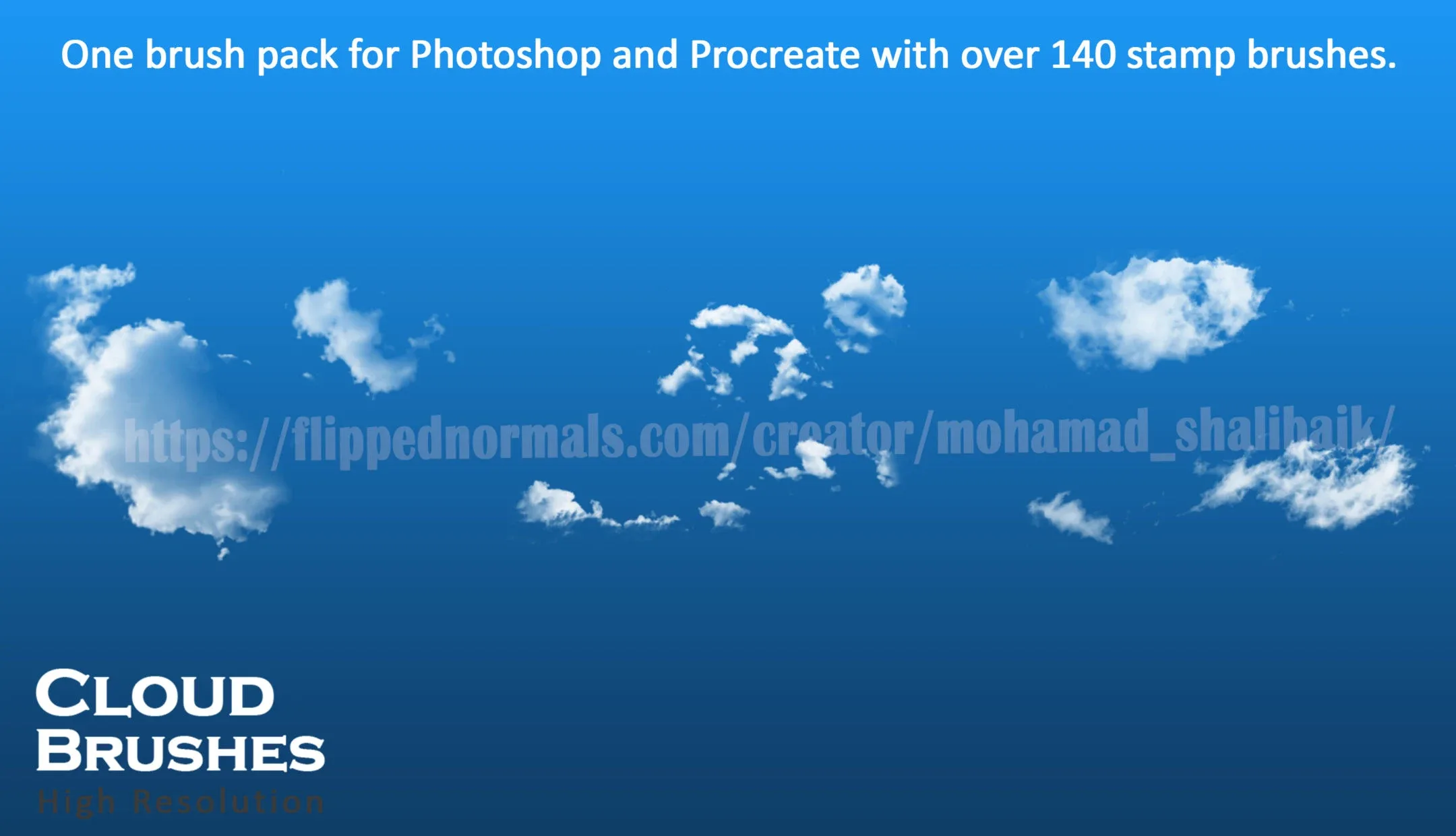 140 Cloud Brushes for Photoshop - FlippedNormals