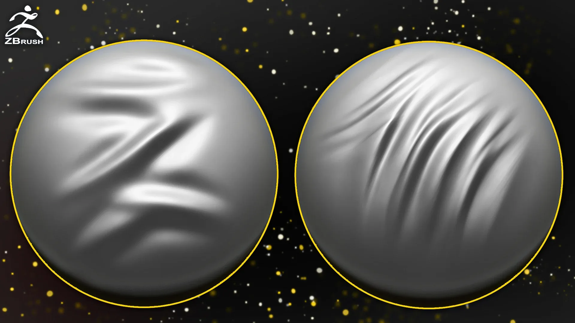 20 Folds Alphas for ZBrush - FlippedNormals