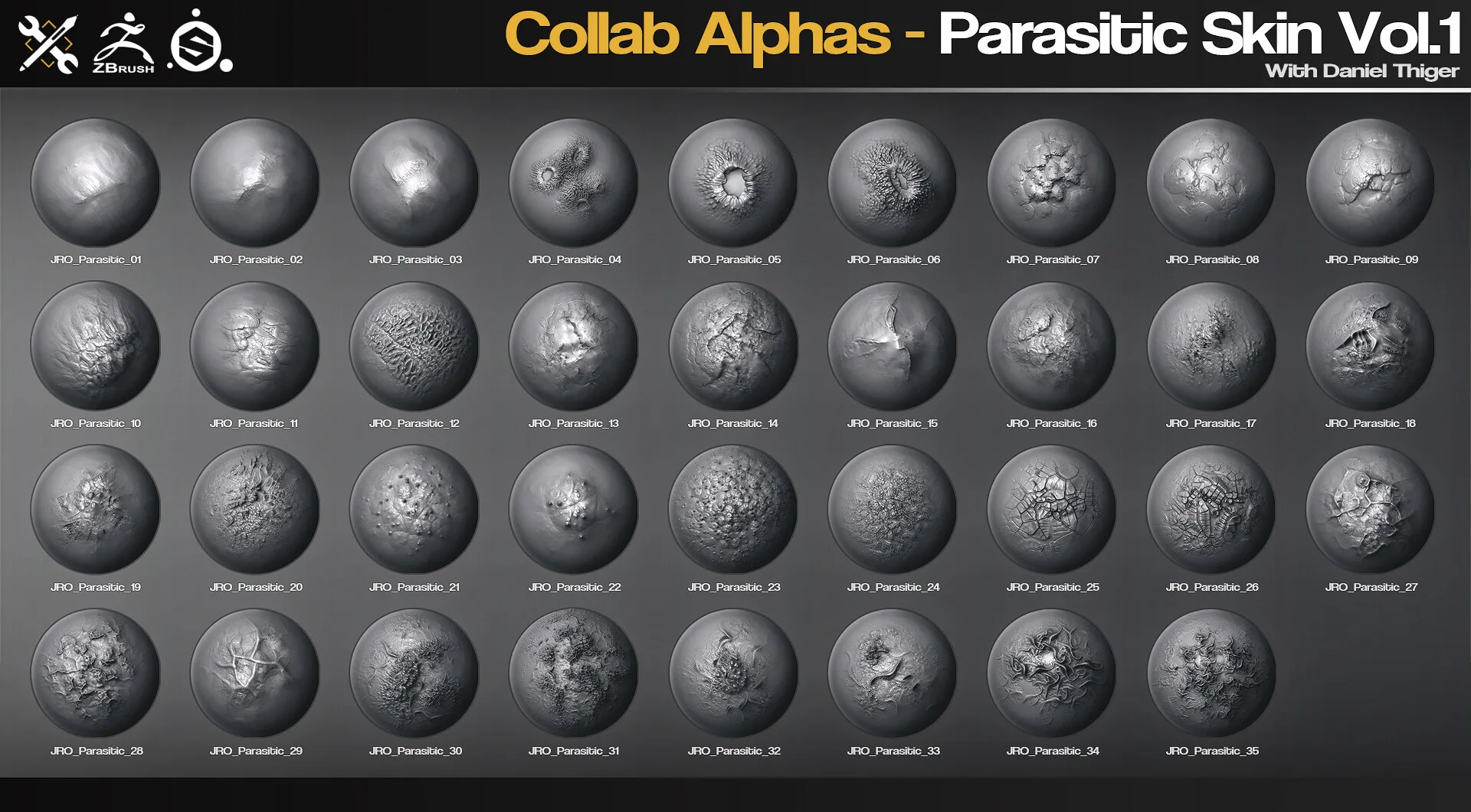 Collab Alphas - Parasitic Skin - FlippedNormals