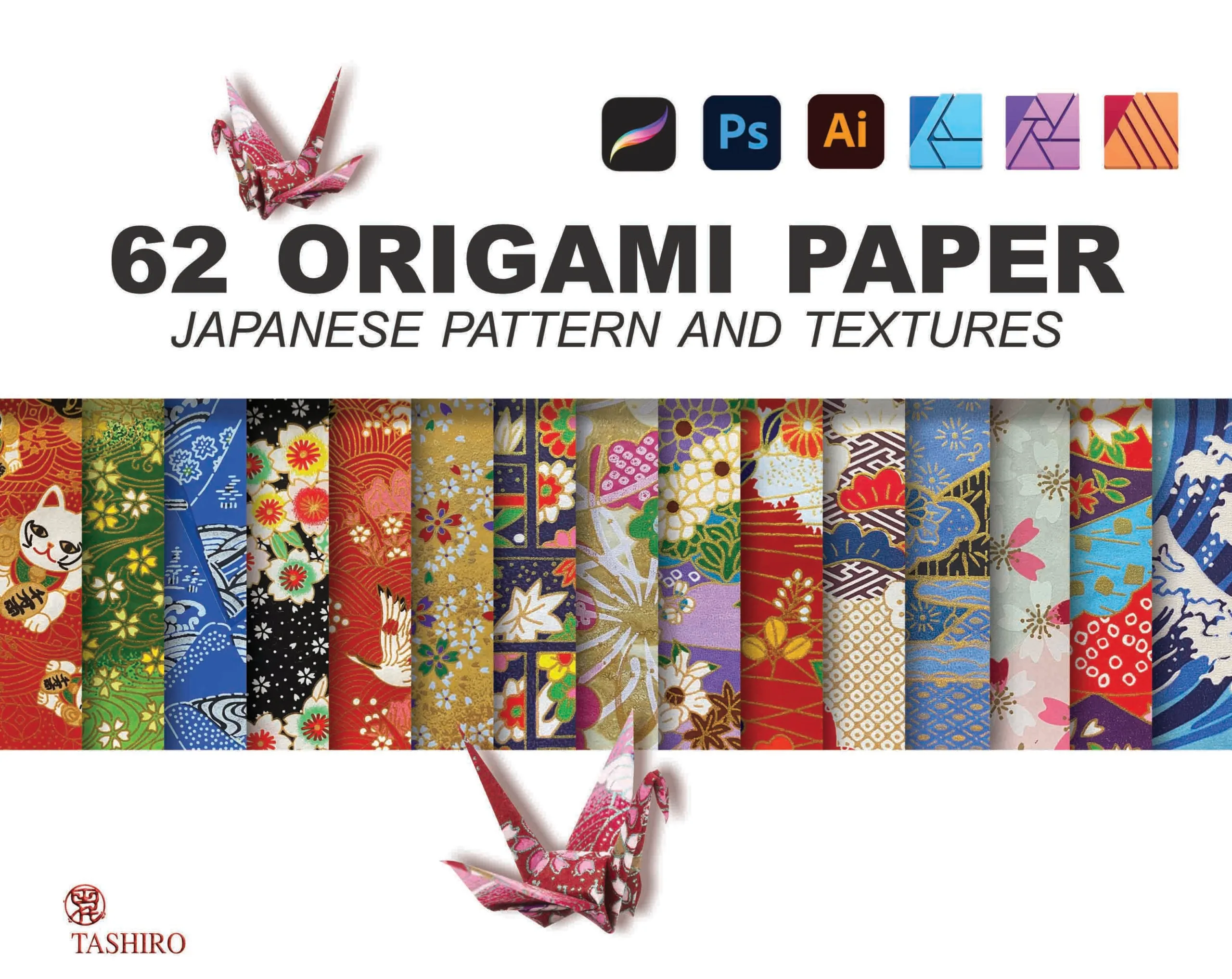 62 ORIGAMI PAPER TEXTURES - FlippedNormals