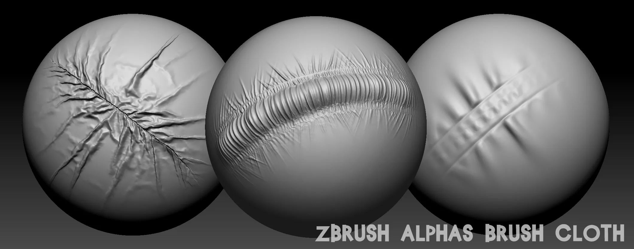 36 Zbrush Alphas Brush Cloth - FlippedNormals