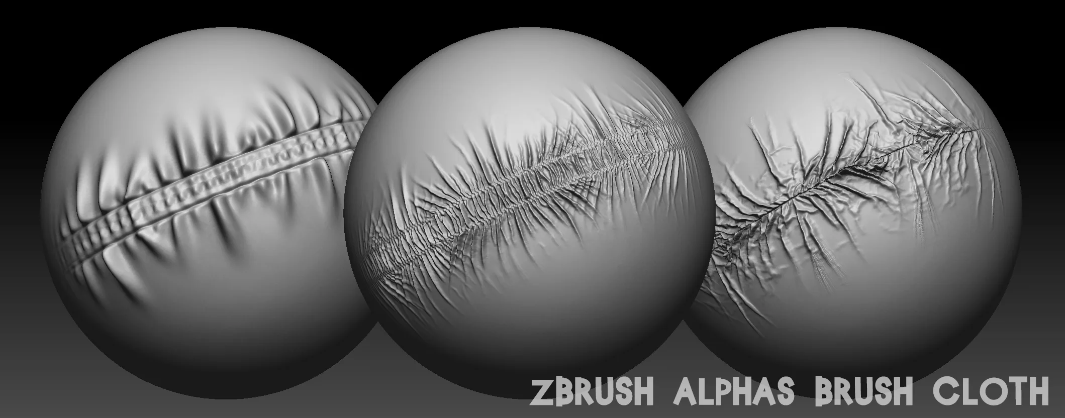 36 Zbrush Alphas Brush Cloth - FlippedNormals