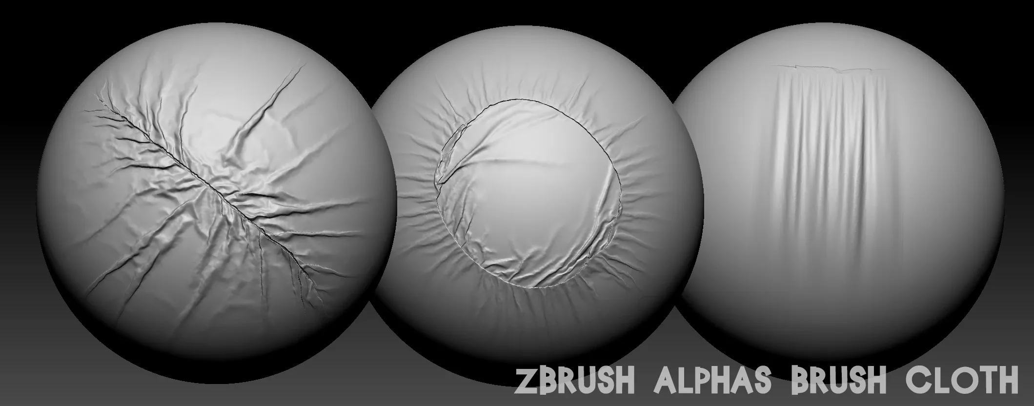 36 Zbrush Alphas Brush Cloth - FlippedNormals