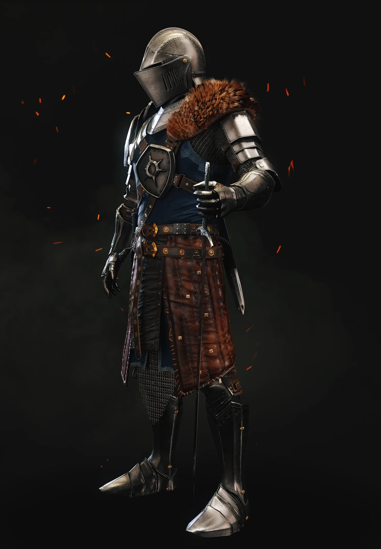 Medieval Knight 3D Model with Armor - FlippedNormals