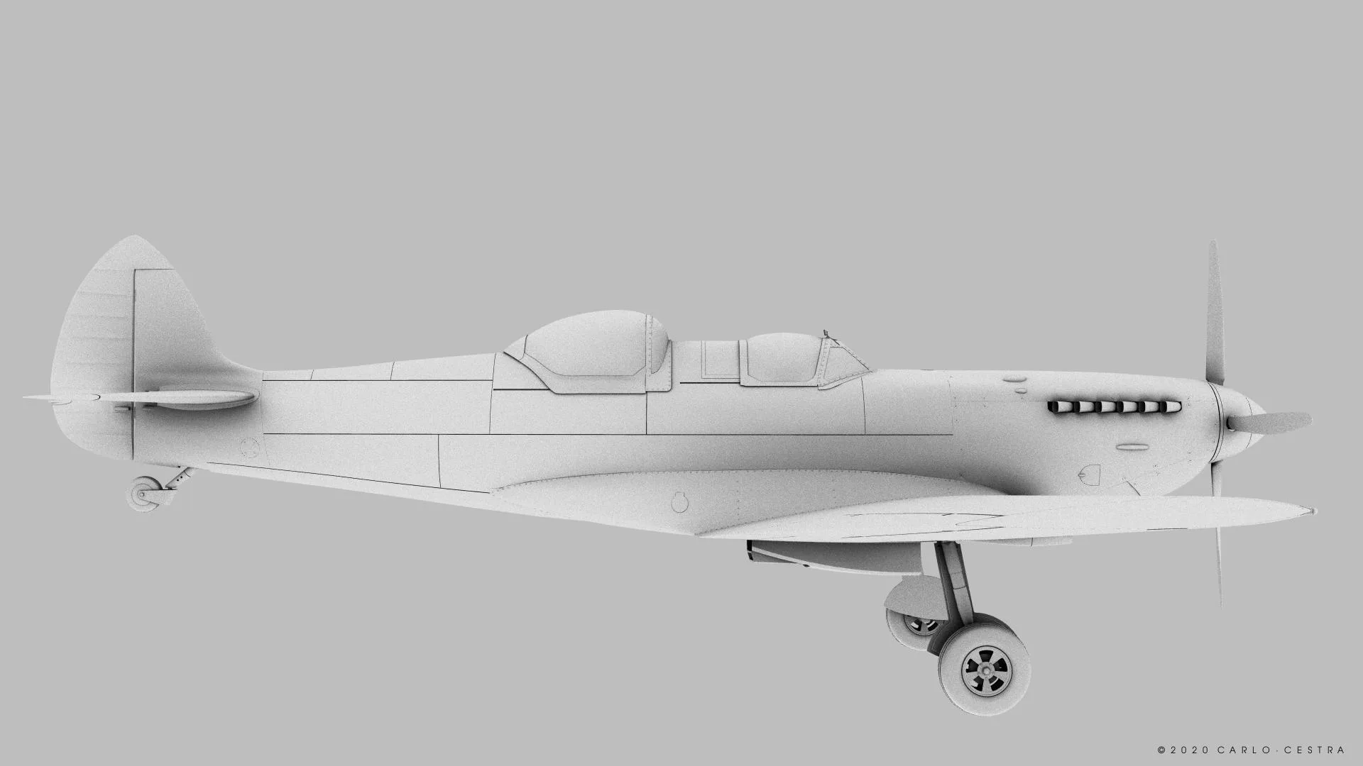 SUPERMARINE SPITFIRE TR MK9 Mesh - FlippedNormals