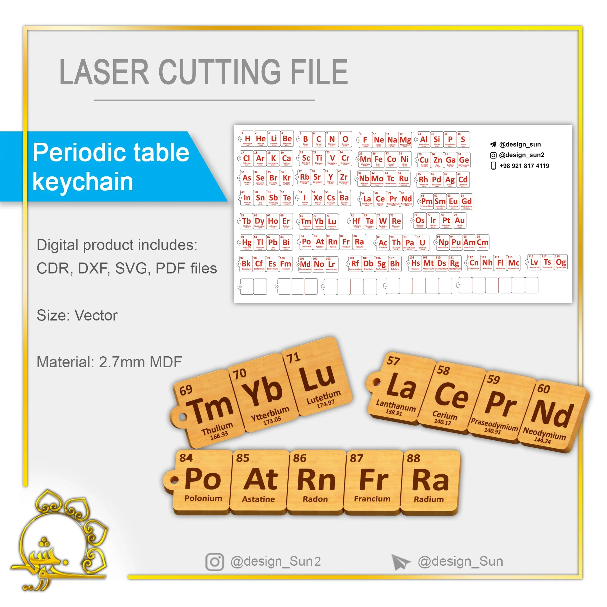44. Periodic Table Keychain - FlippedNormals