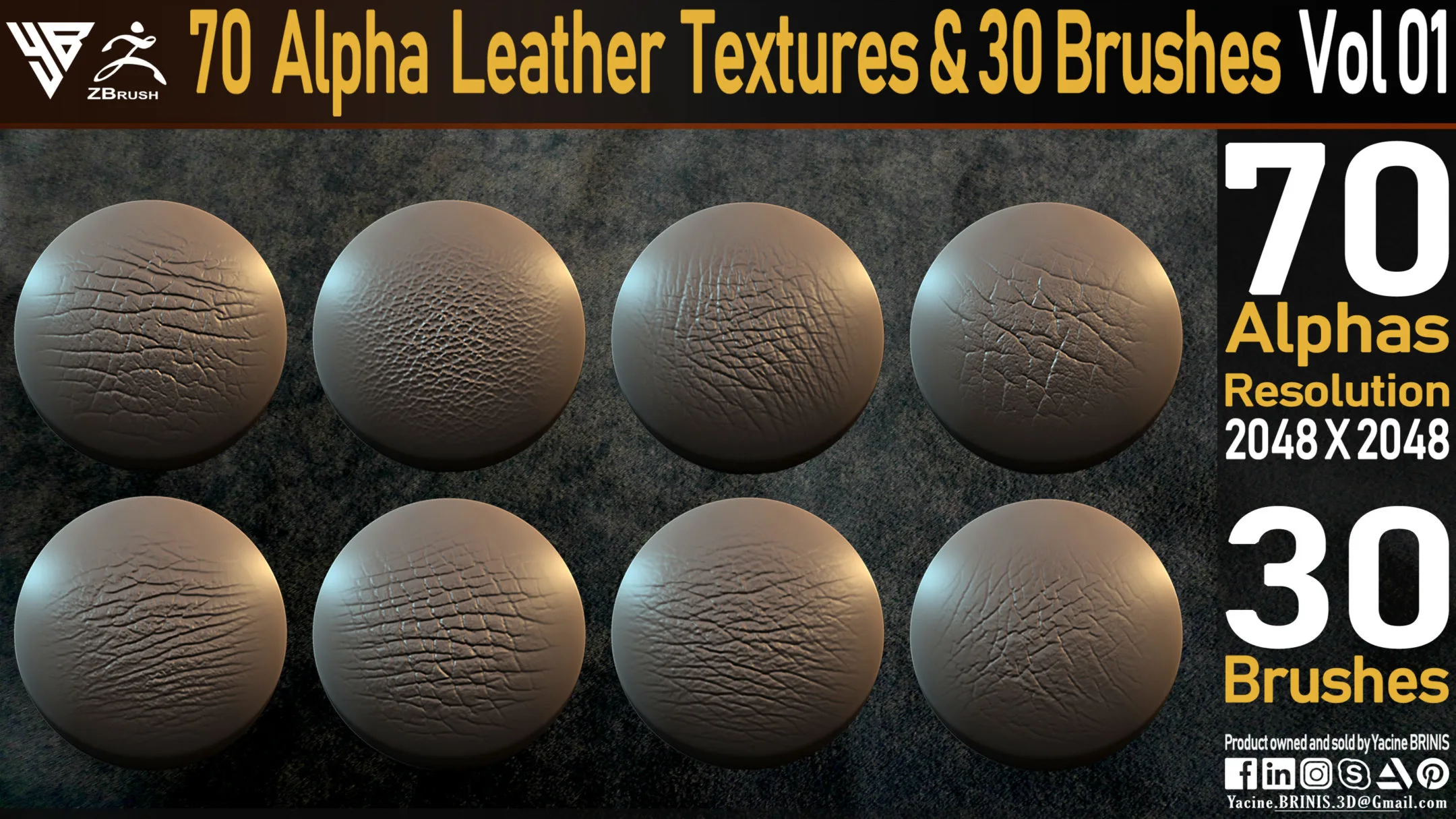 70 Alpha Leather Textures & 30 - FlippedNormals