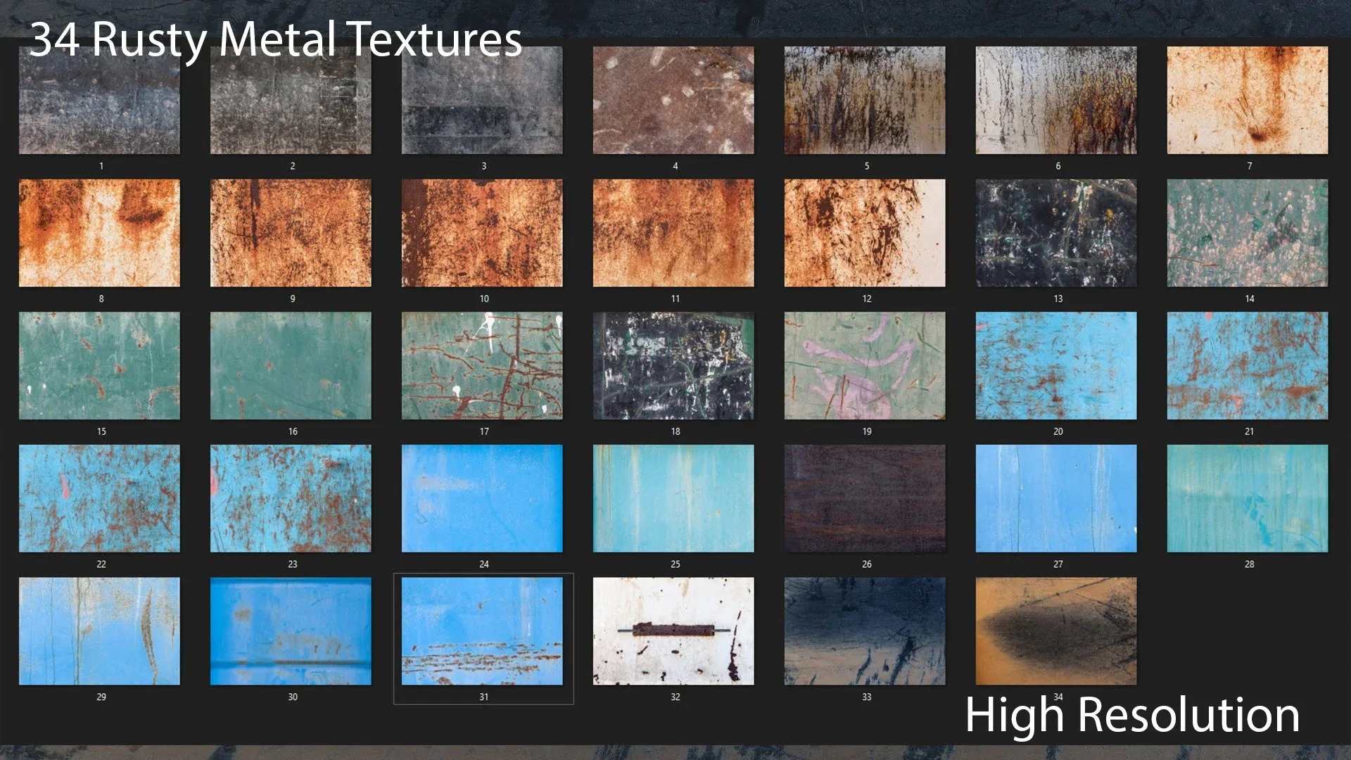 34 Rusty Metal Paint Textures - FlippedNormals