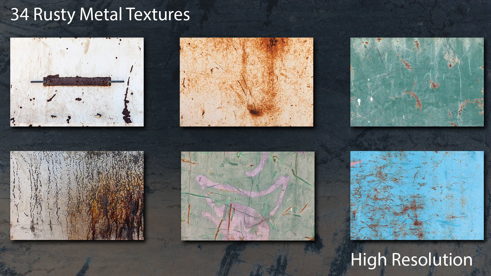 34 Rusty Metal Paint Textures - FlippedNormals