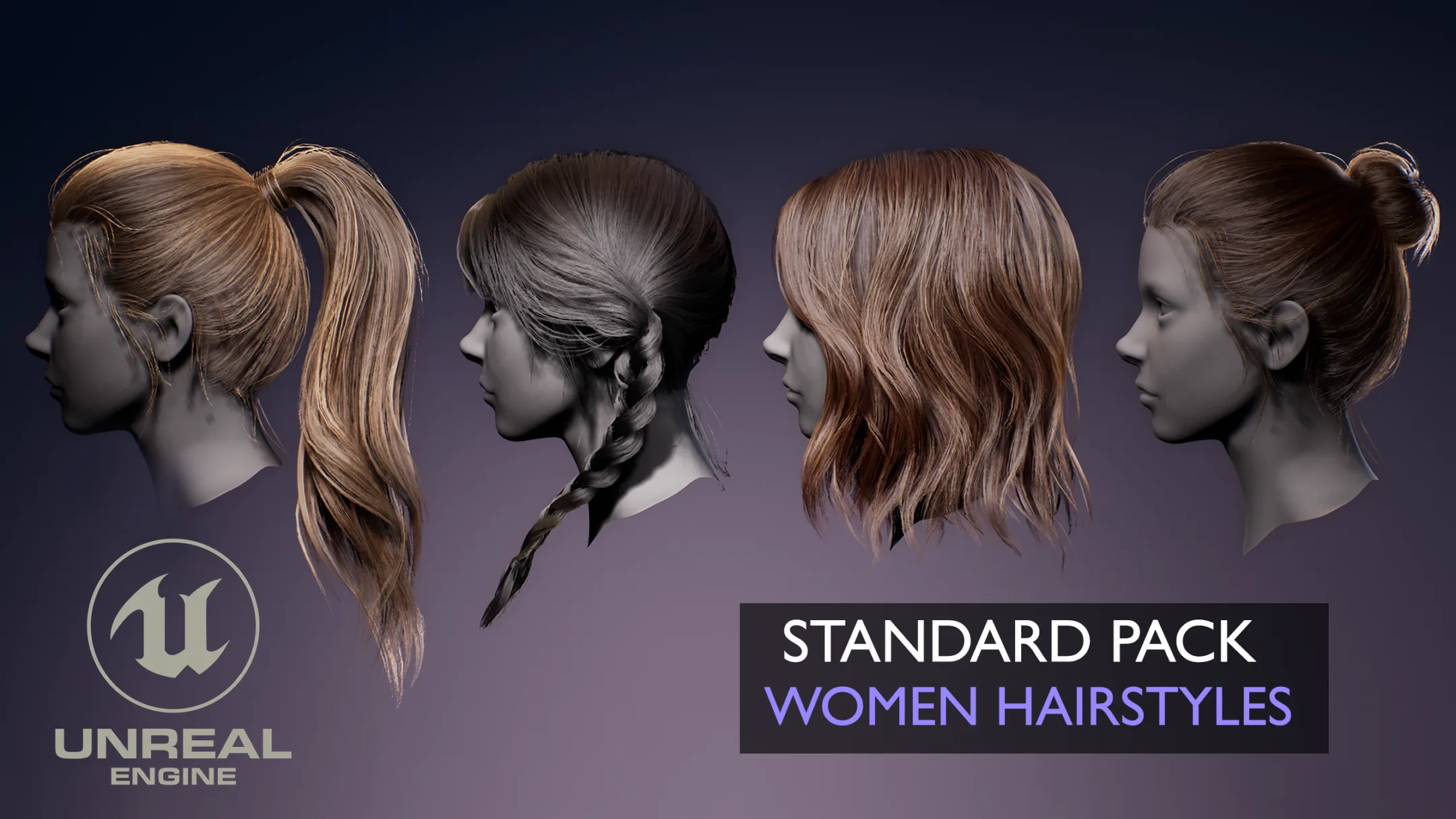 Real-time Women Hairstyles - Standard - FlippedNormals