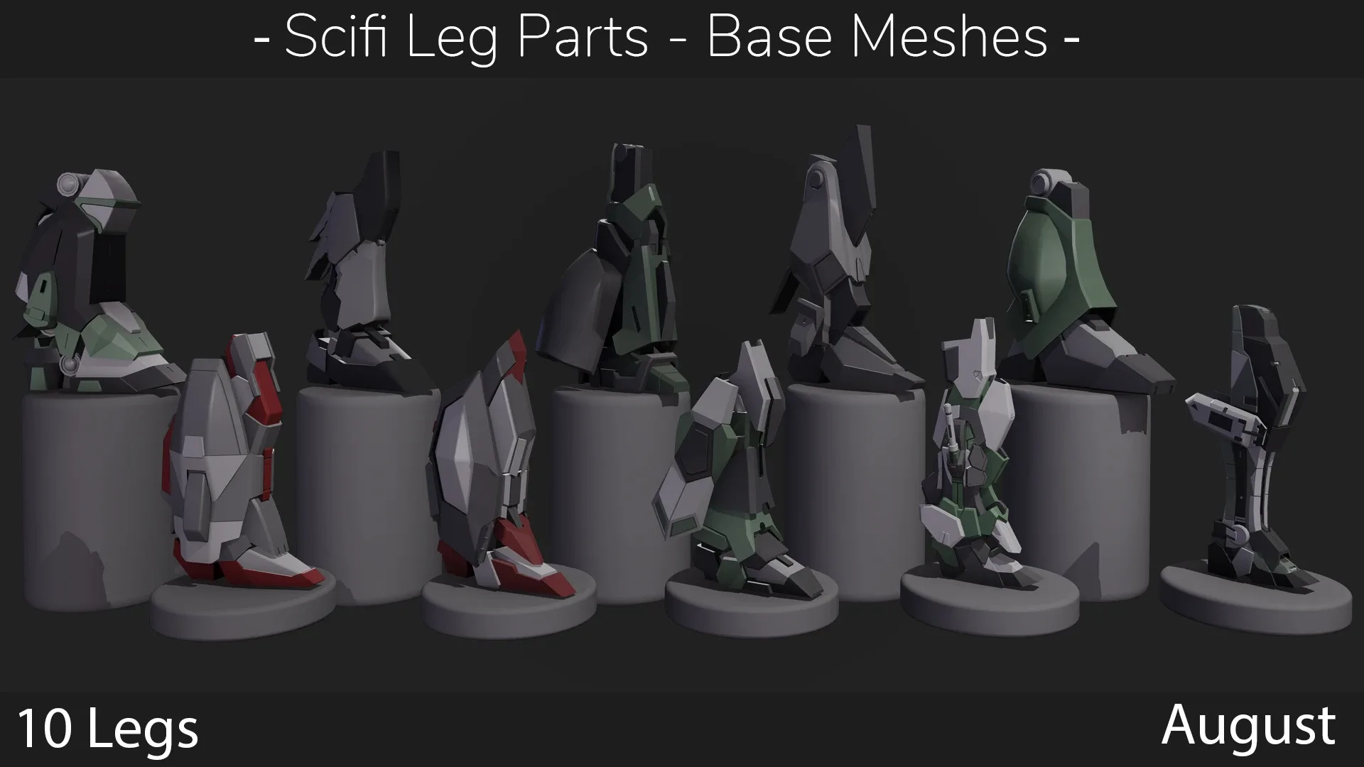 Scifi Leg Parts - Base Meshes - FlippedNormals