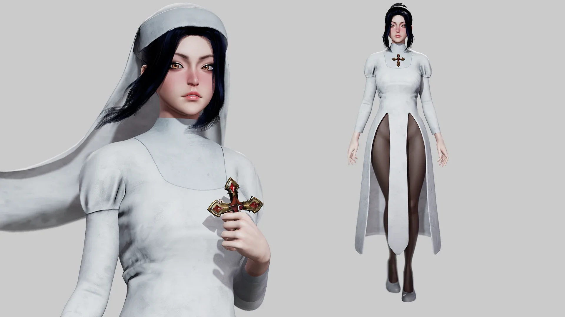 Nun - Game Ready - FlippedNormals