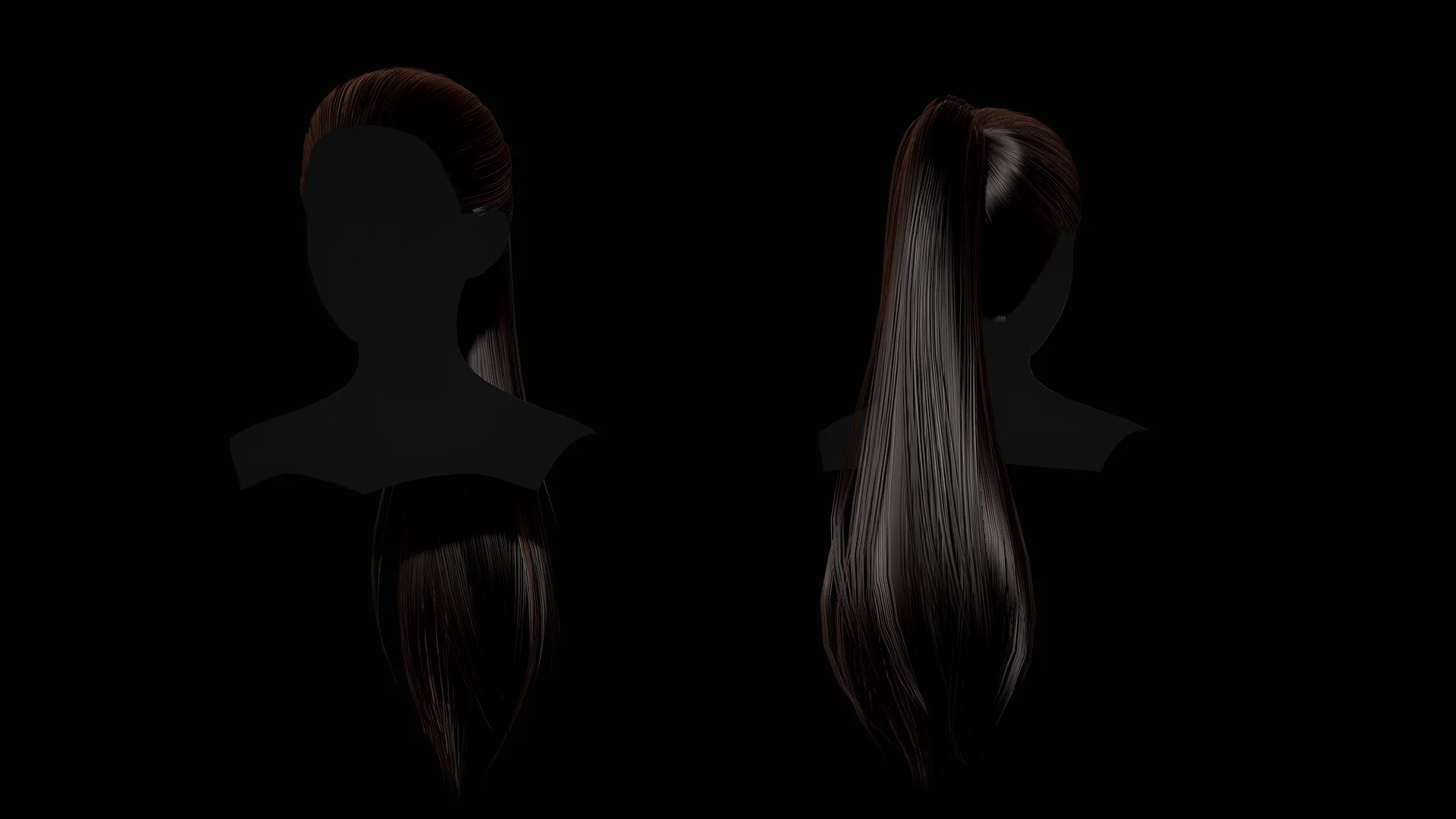 Female Hair Collection - Game Ready - FlippedNormals