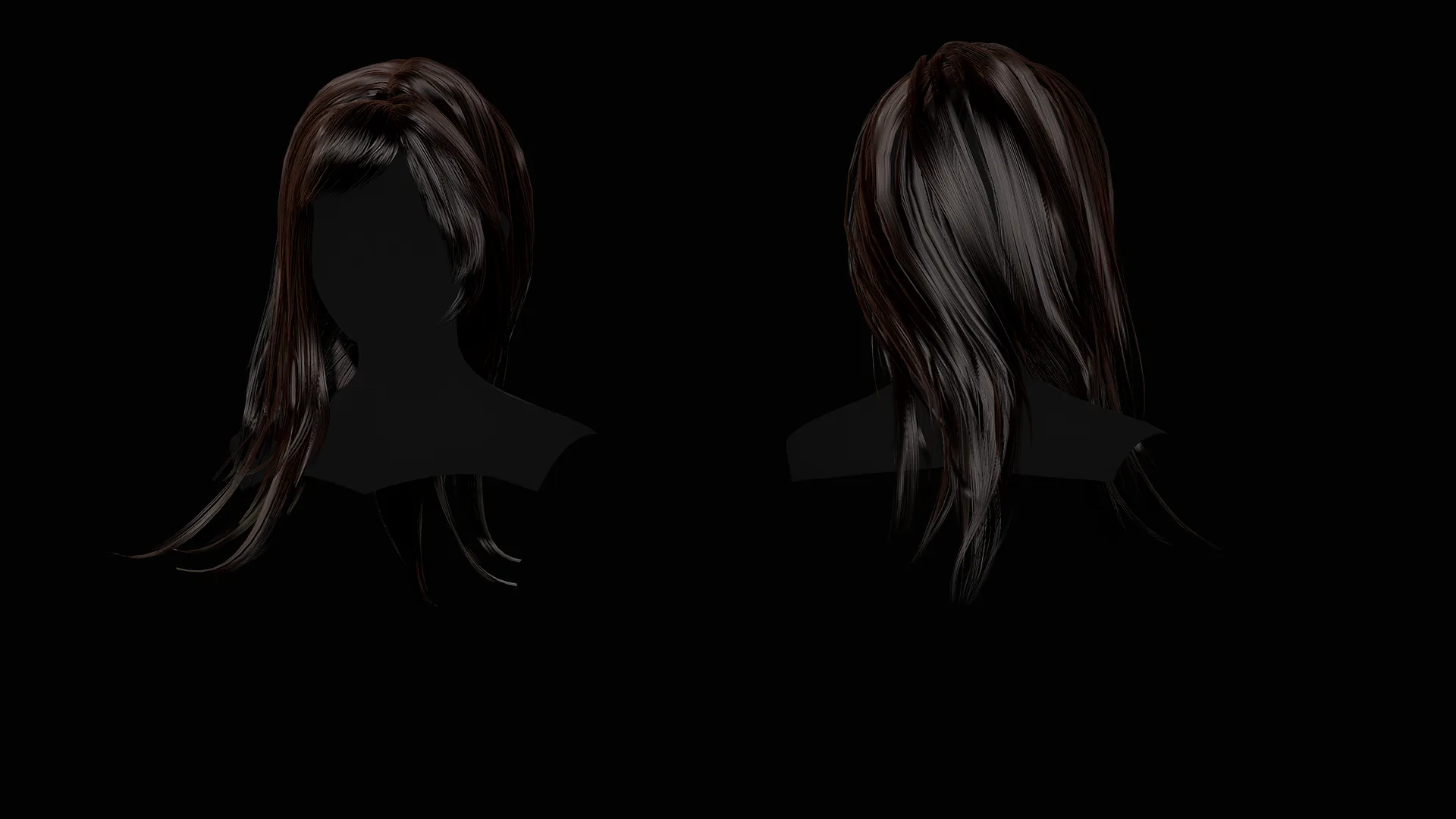 Female Hair Collection - Game Ready - FlippedNormals