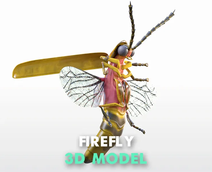 Firefly insect rigged 3d model - FlippedNormals