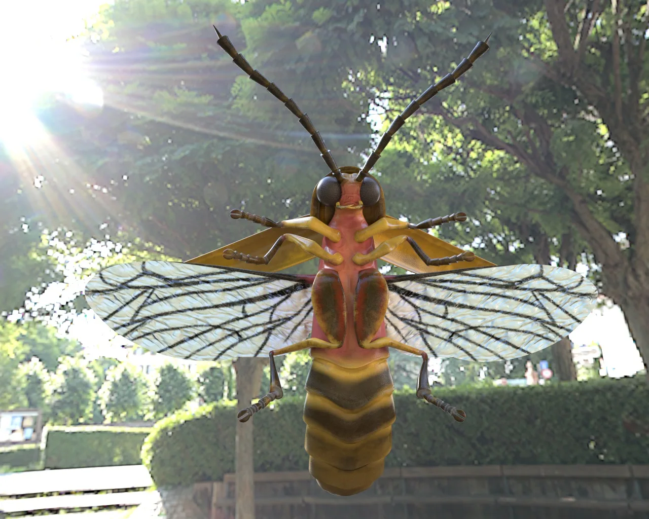 Firefly insect rigged 3d model - FlippedNormals