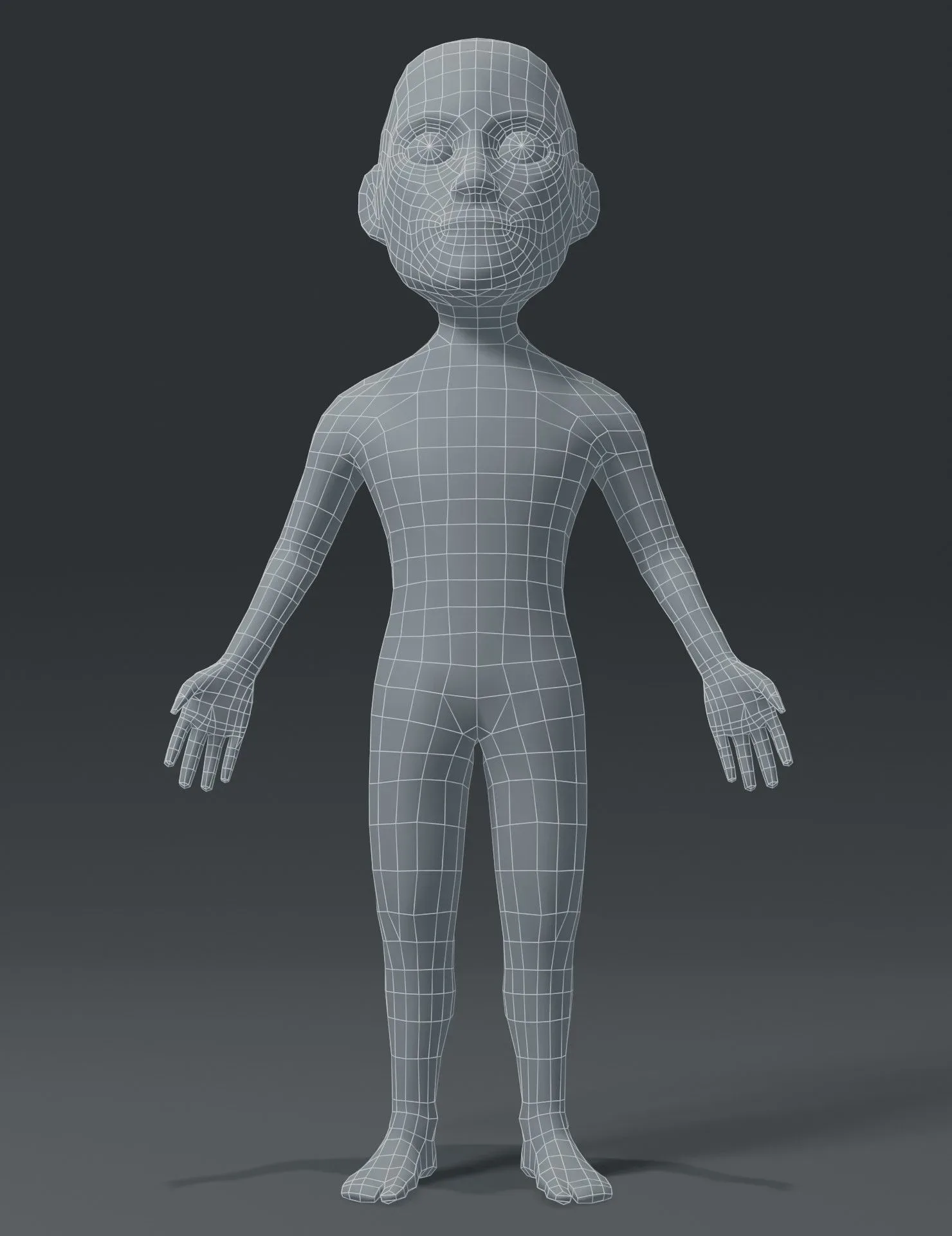 Male Body Cartoon Base Mesh 3D - FlippedNormals