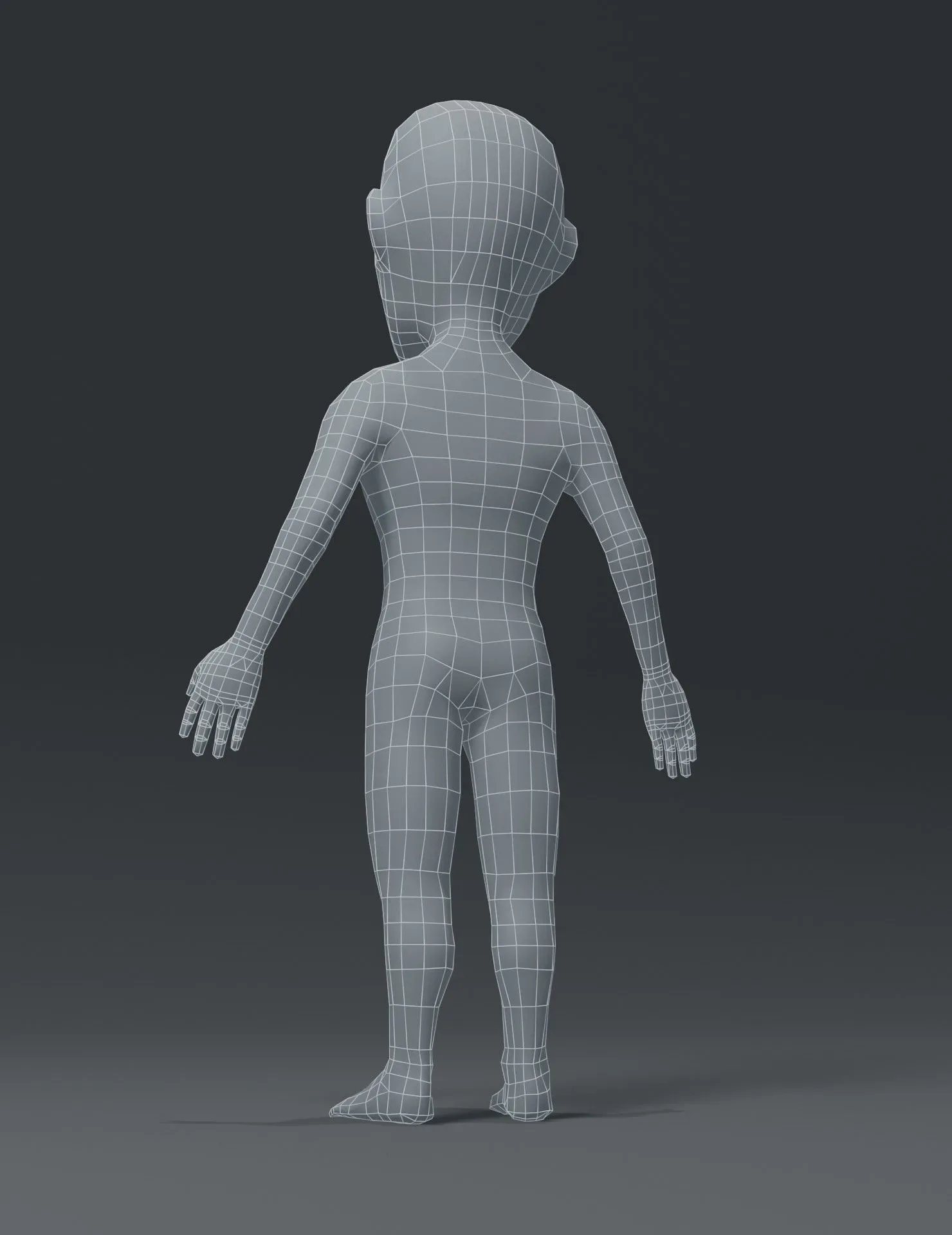 Male Body Cartoon Base Mesh 3D - FlippedNormals
