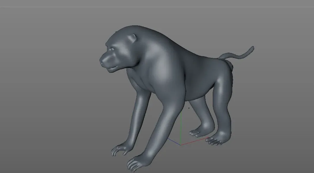 Baboon Monkey Rigged 3d model - FlippedNormals