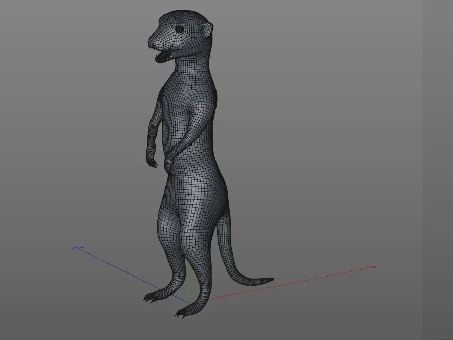 Meerkat hair fur rigged 3d model - FlippedNormals