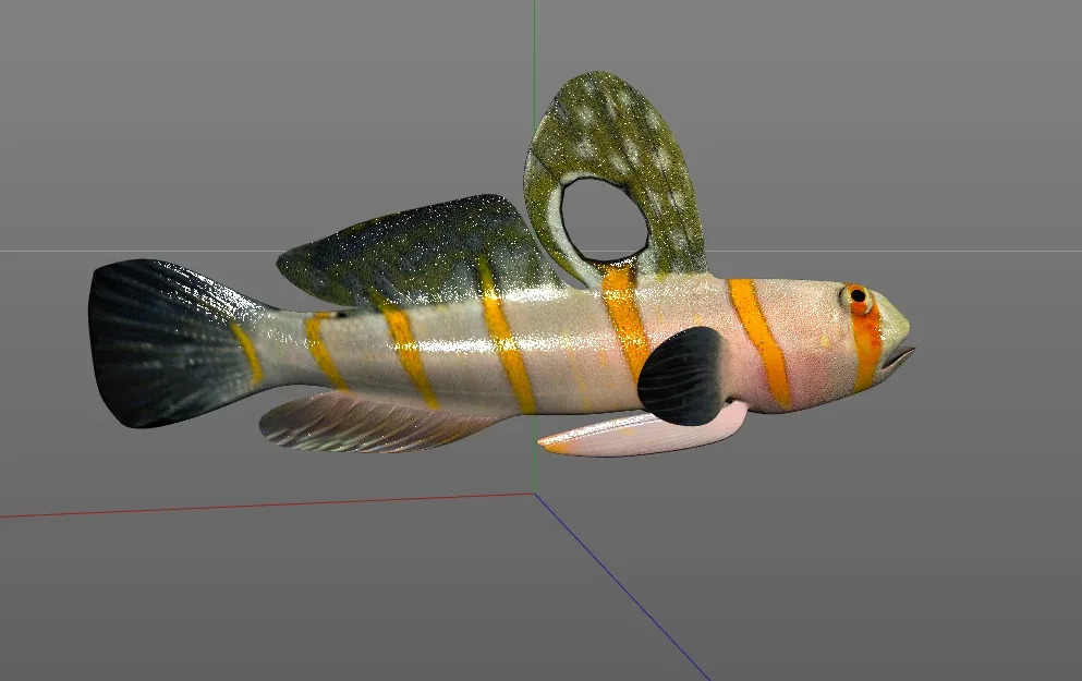 Randall's goby fish 3d model - FlippedNormals