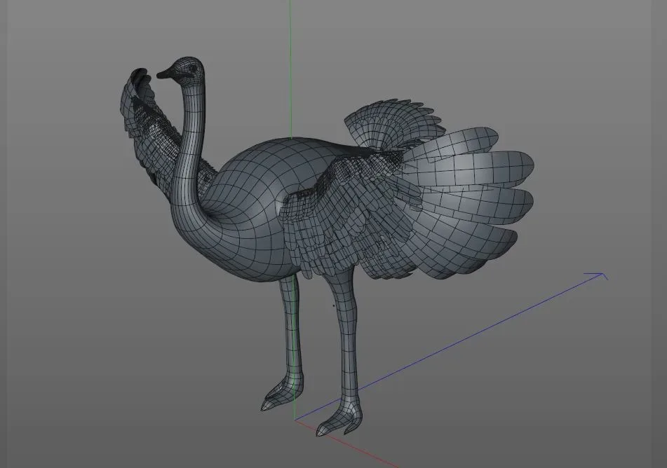 Ostrich bird 3d model - FlippedNormals
