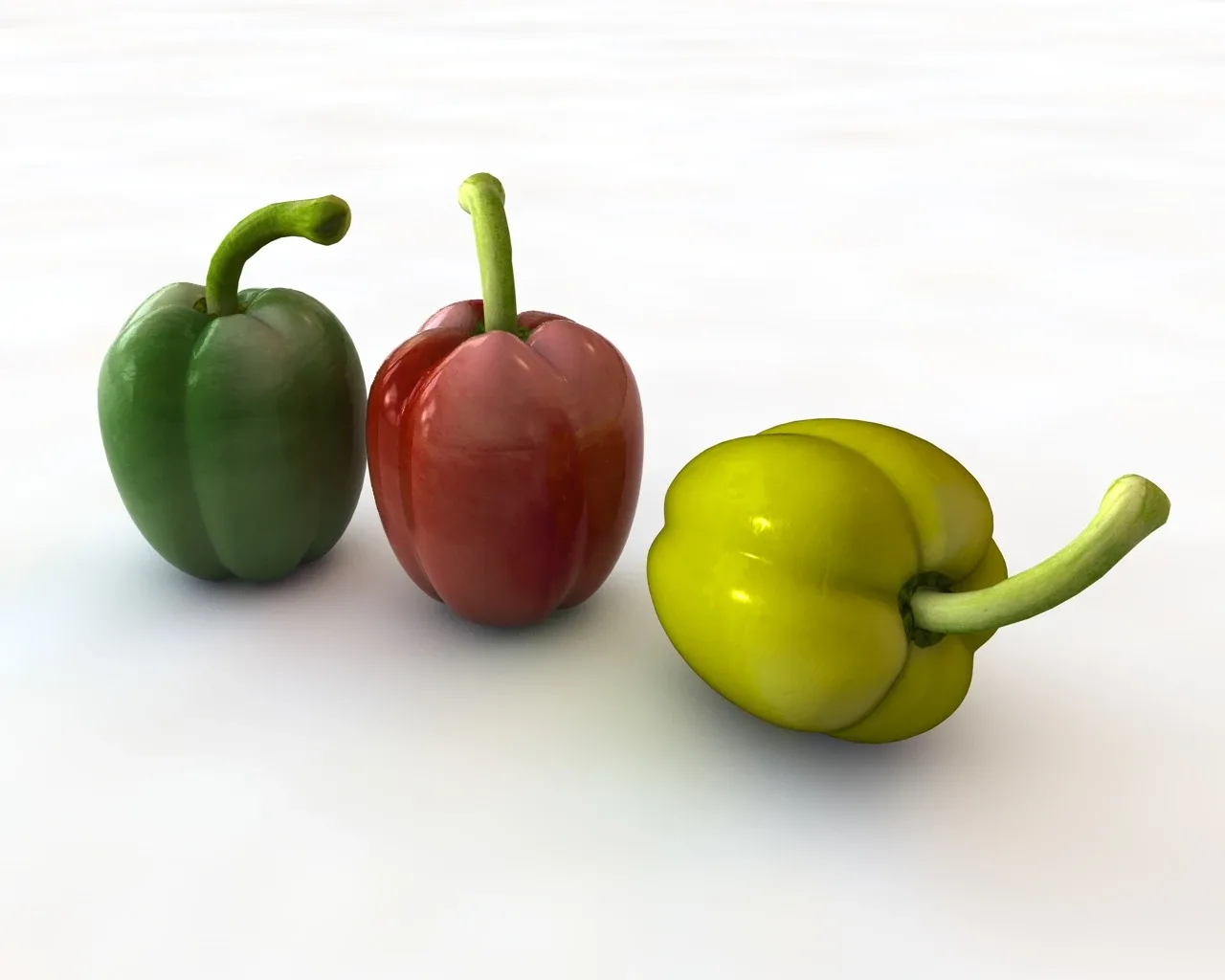 Bell peppers 3d model - FlippedNormals