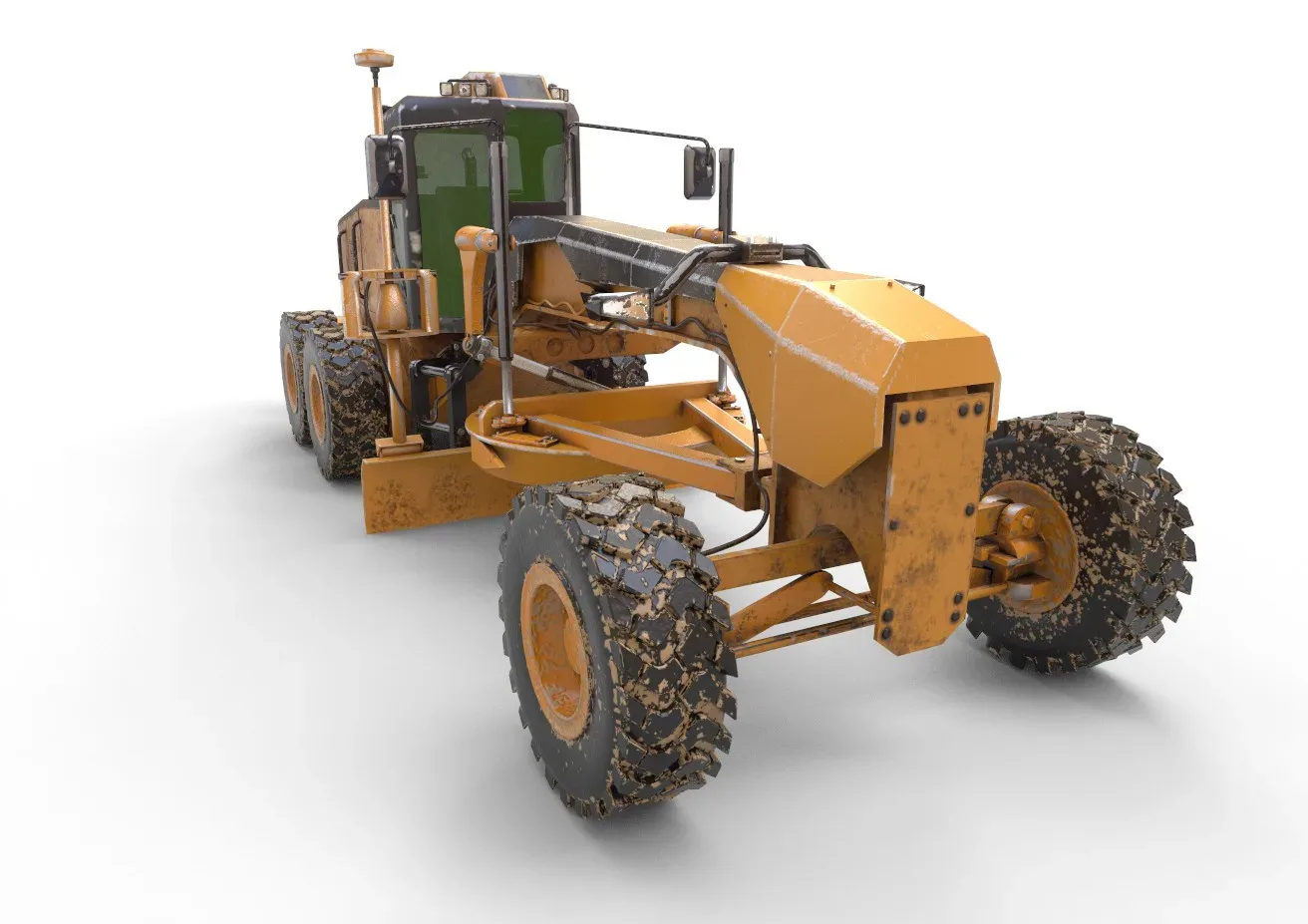 140M motor grader 3d model - FlippedNormals