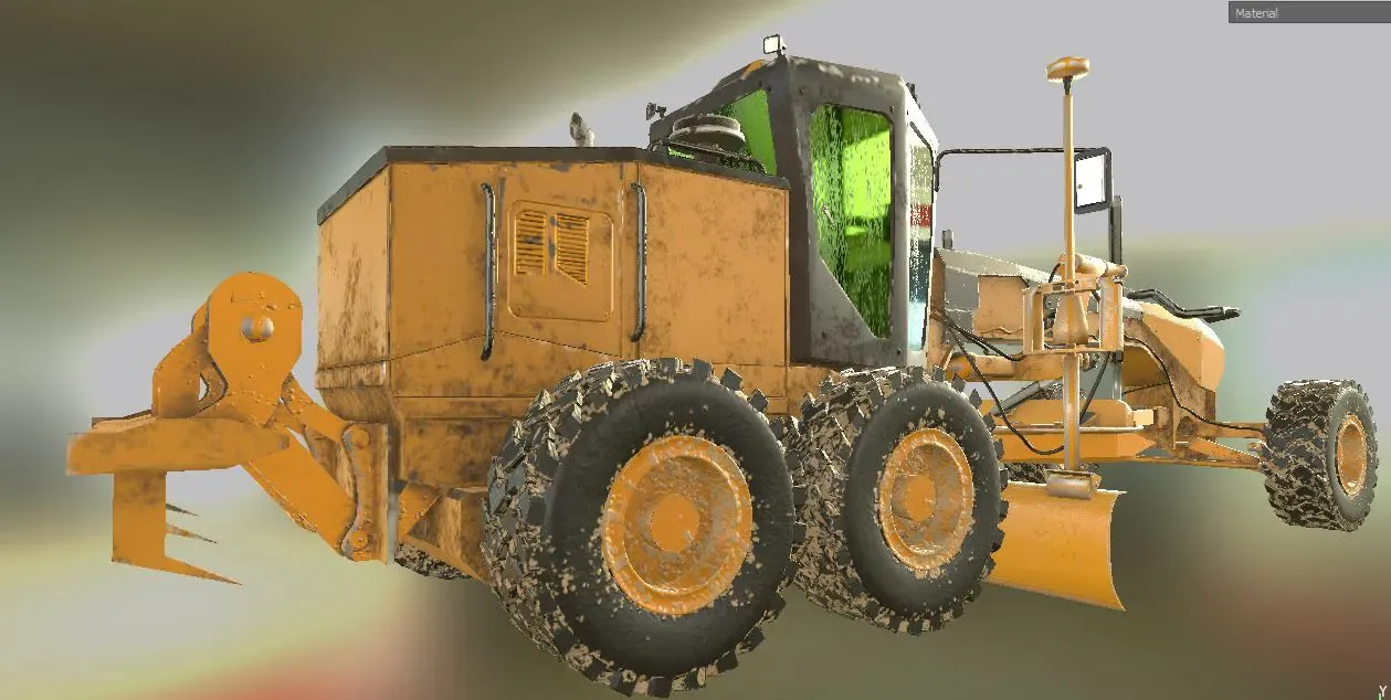 140M motor grader 3d model - FlippedNormals