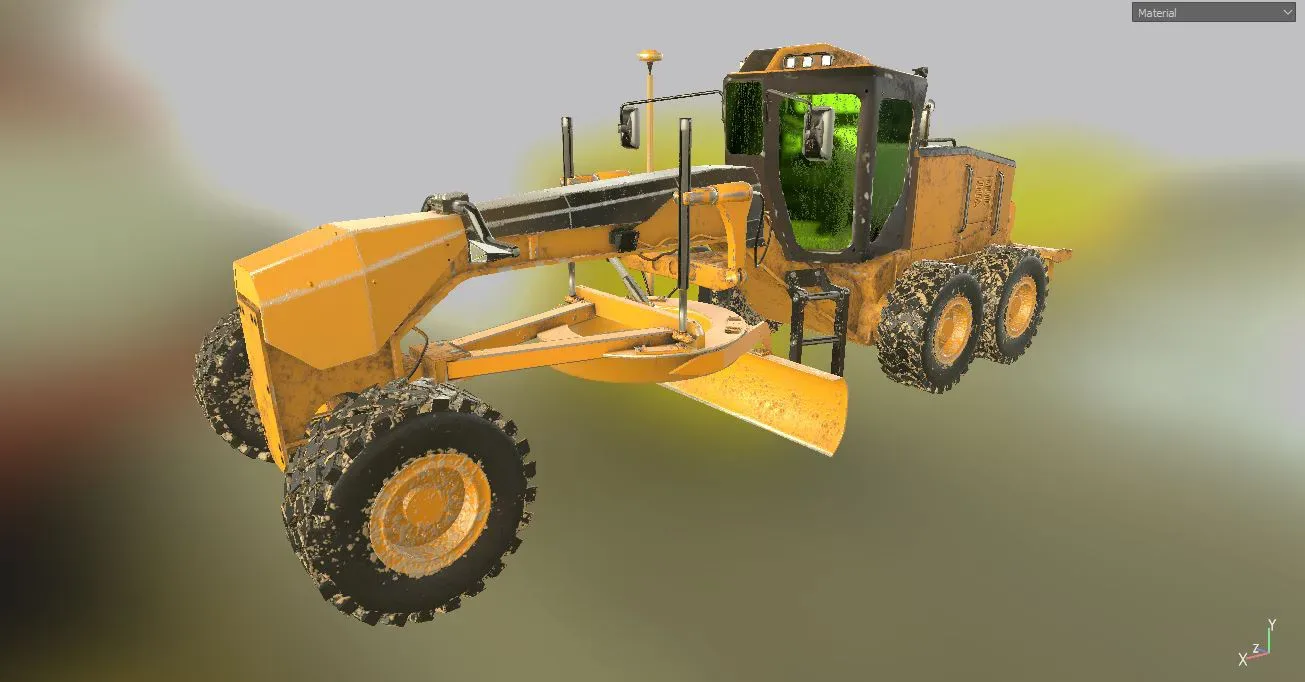 140M motor grader 3d model - FlippedNormals