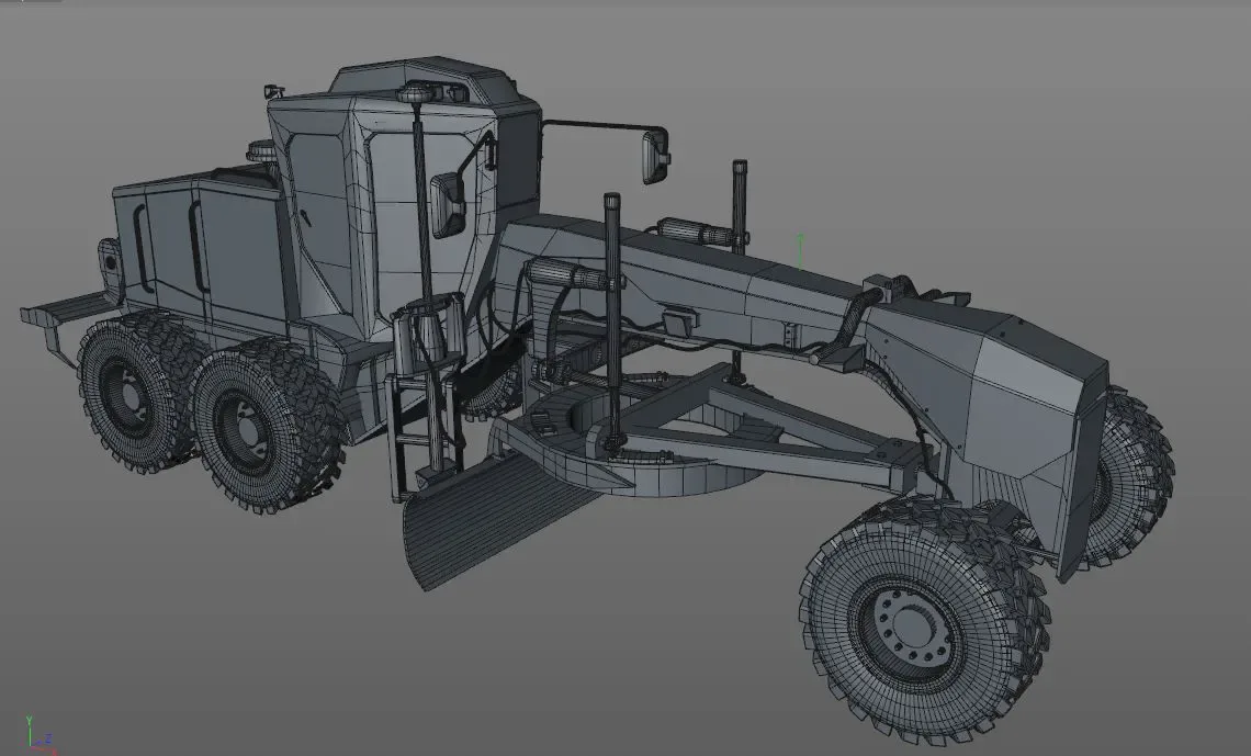 140M motor grader 3d model - FlippedNormals