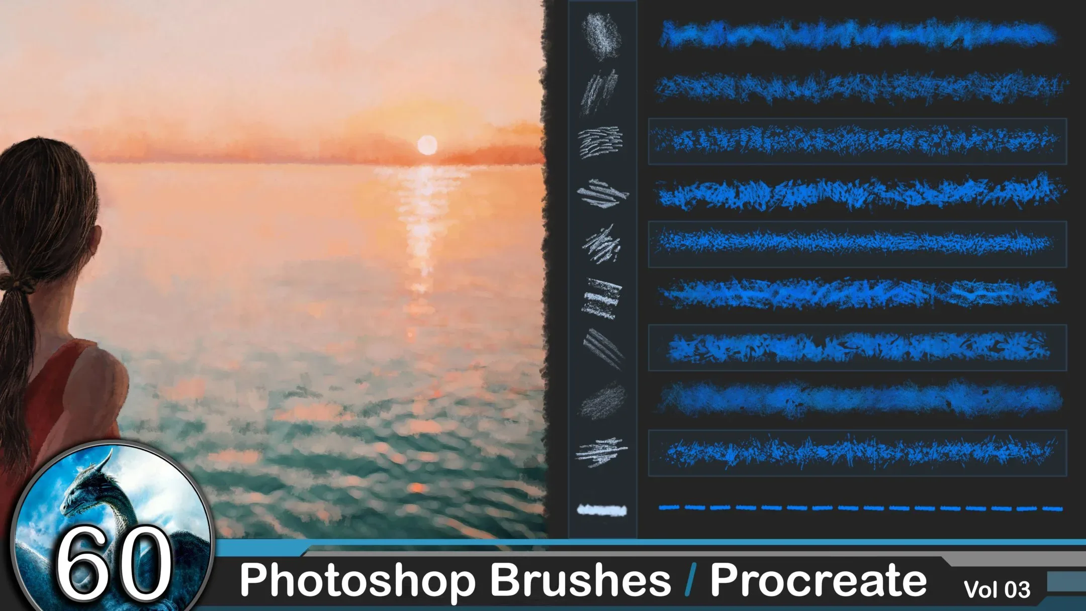 60 Photoshop Brushes / Procreate - FlippedNormals