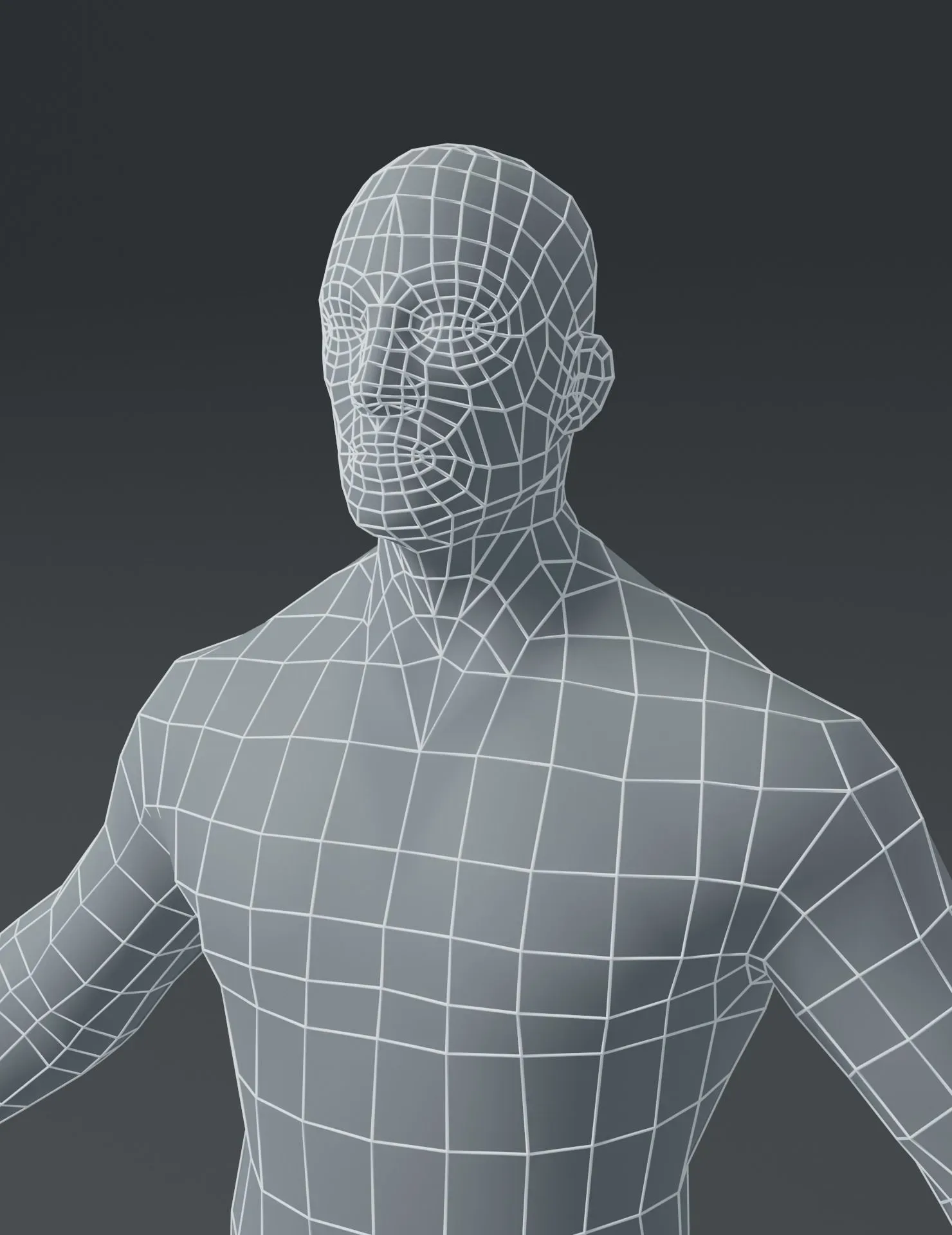 Male Body Base Mesh 3D Model - FlippedNormals