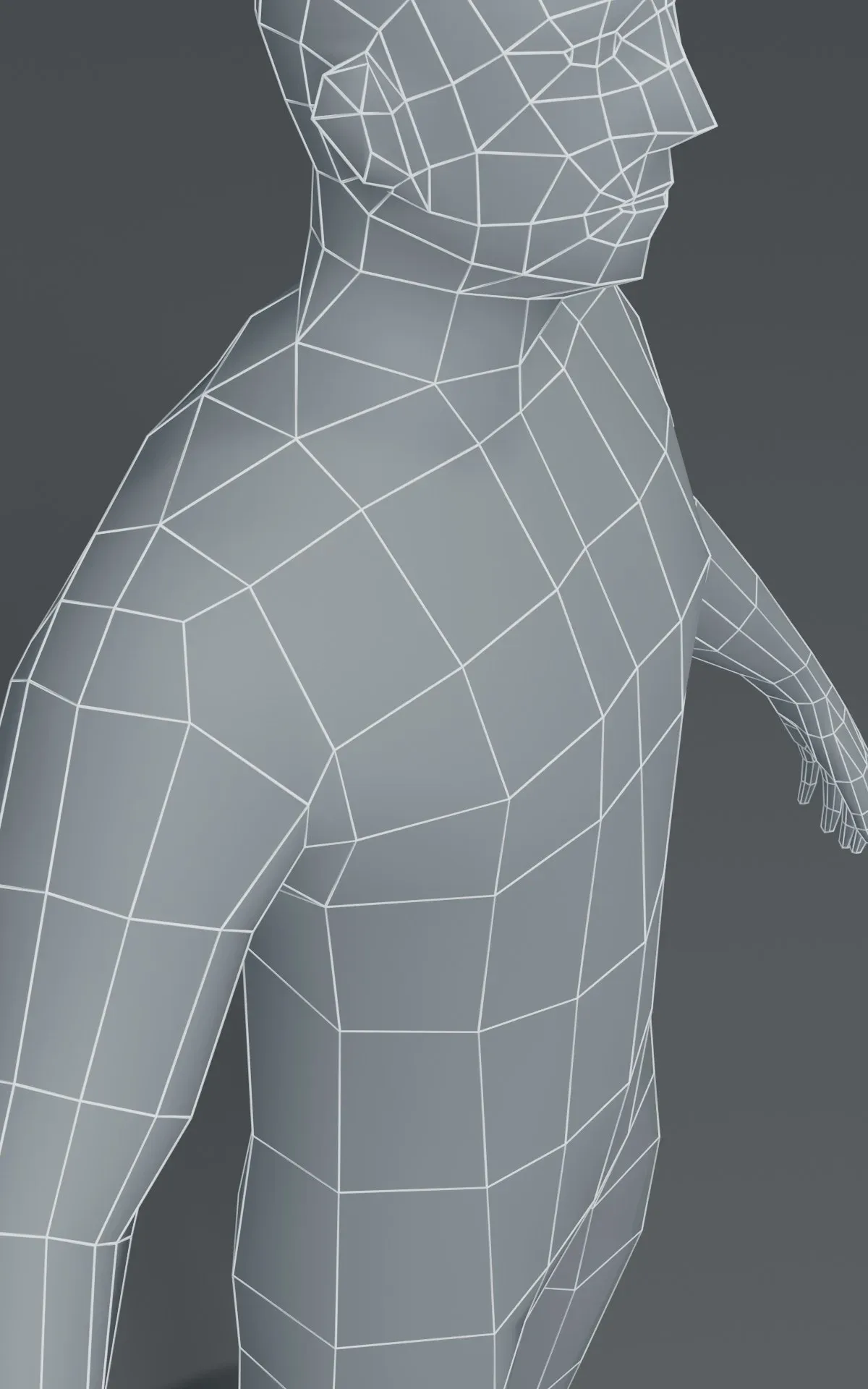 Male Body Base Mesh 3D Model 1000 - FlippedNormals