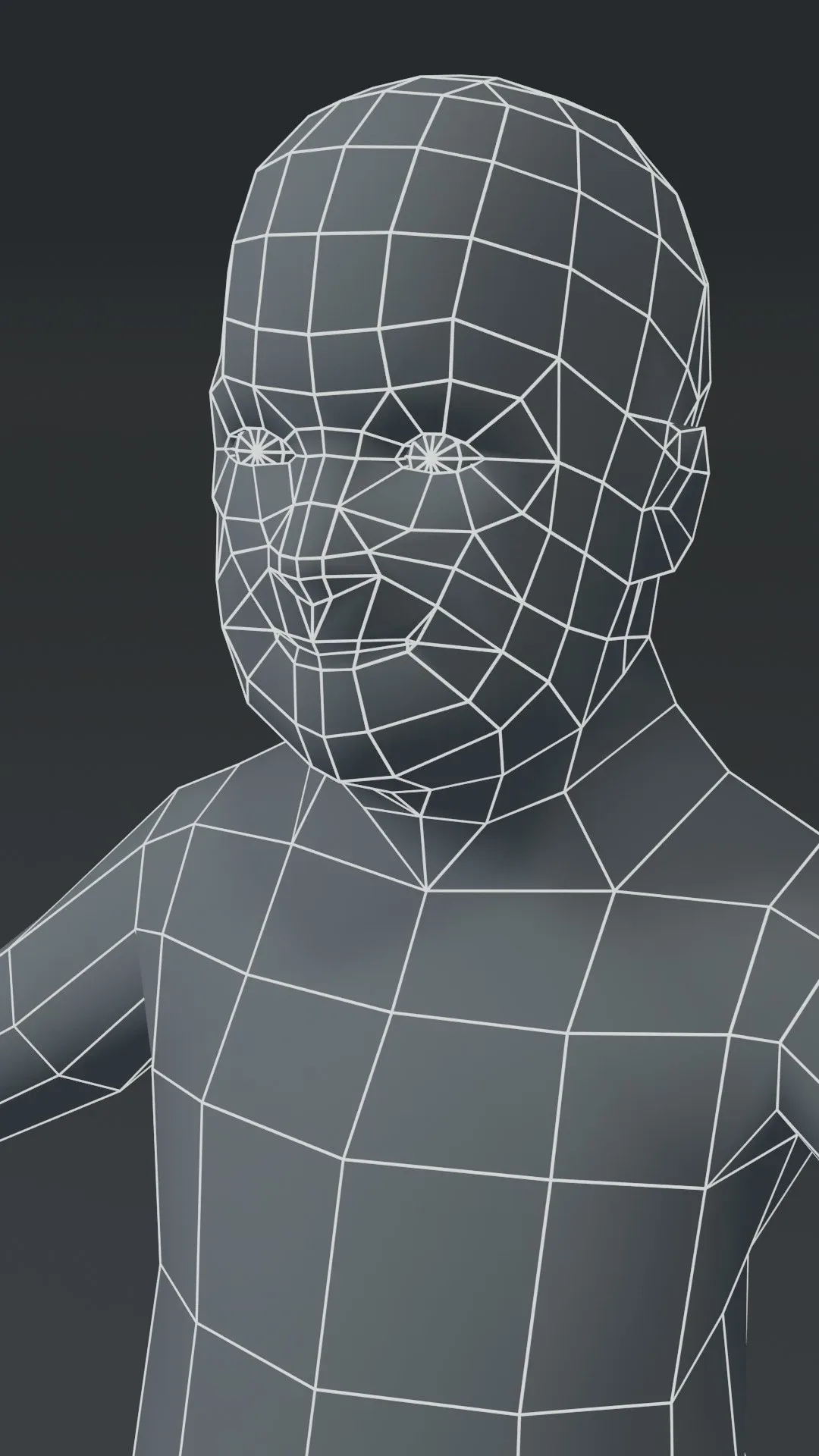 Fat Boy Kid Body Base Mesh 3D Model - FlippedNormals