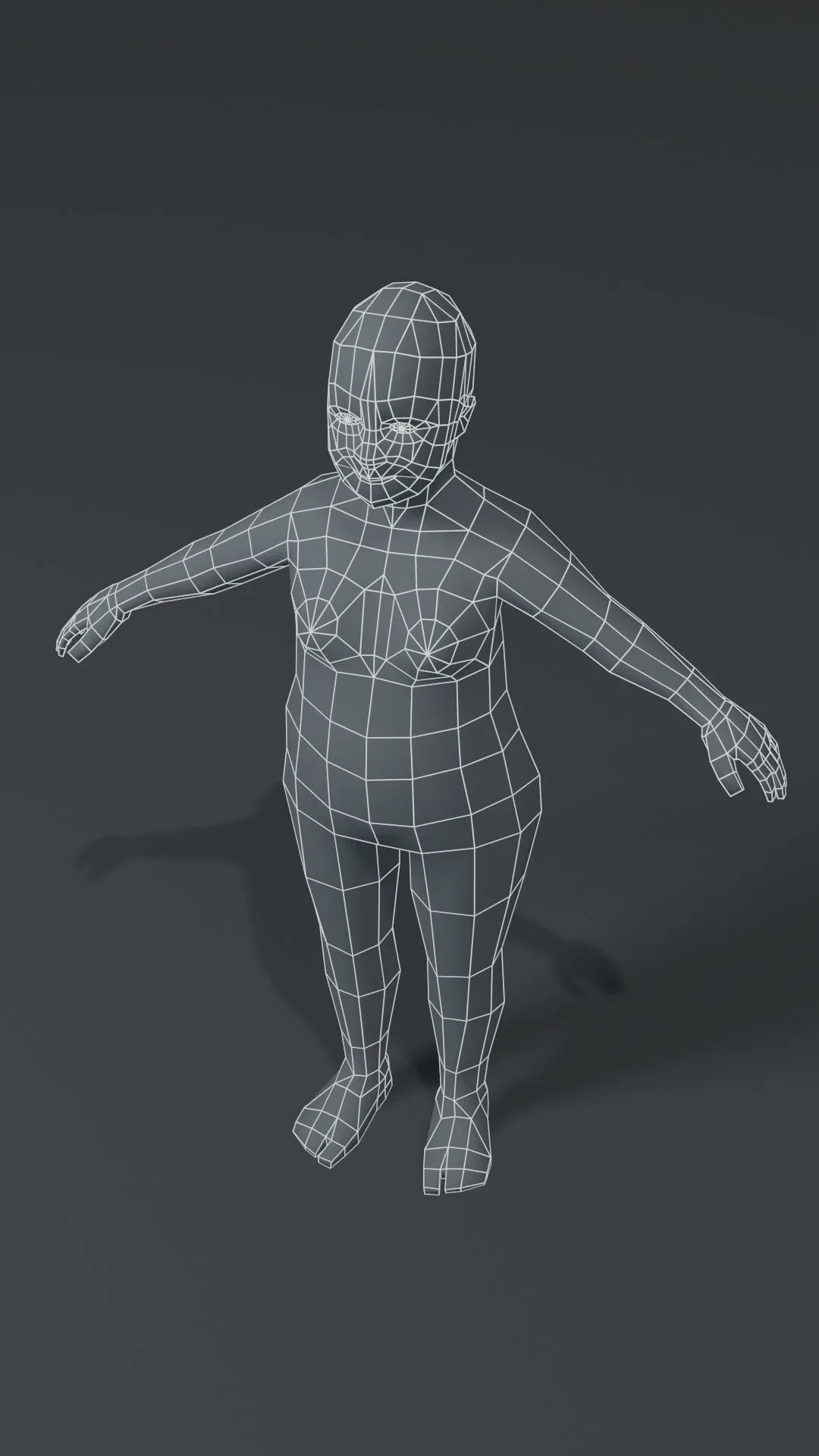 Fat Girl Kid Body Base Mesh 3D - FlippedNormals