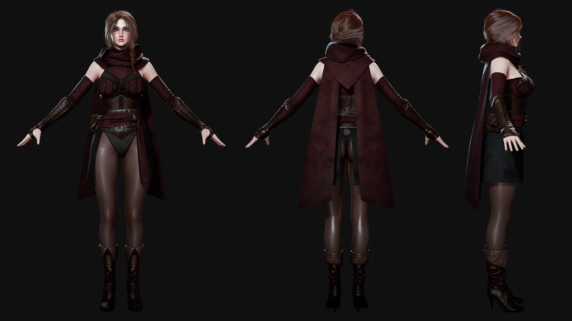 Assassin Girl - Game Ready - FlippedNormals