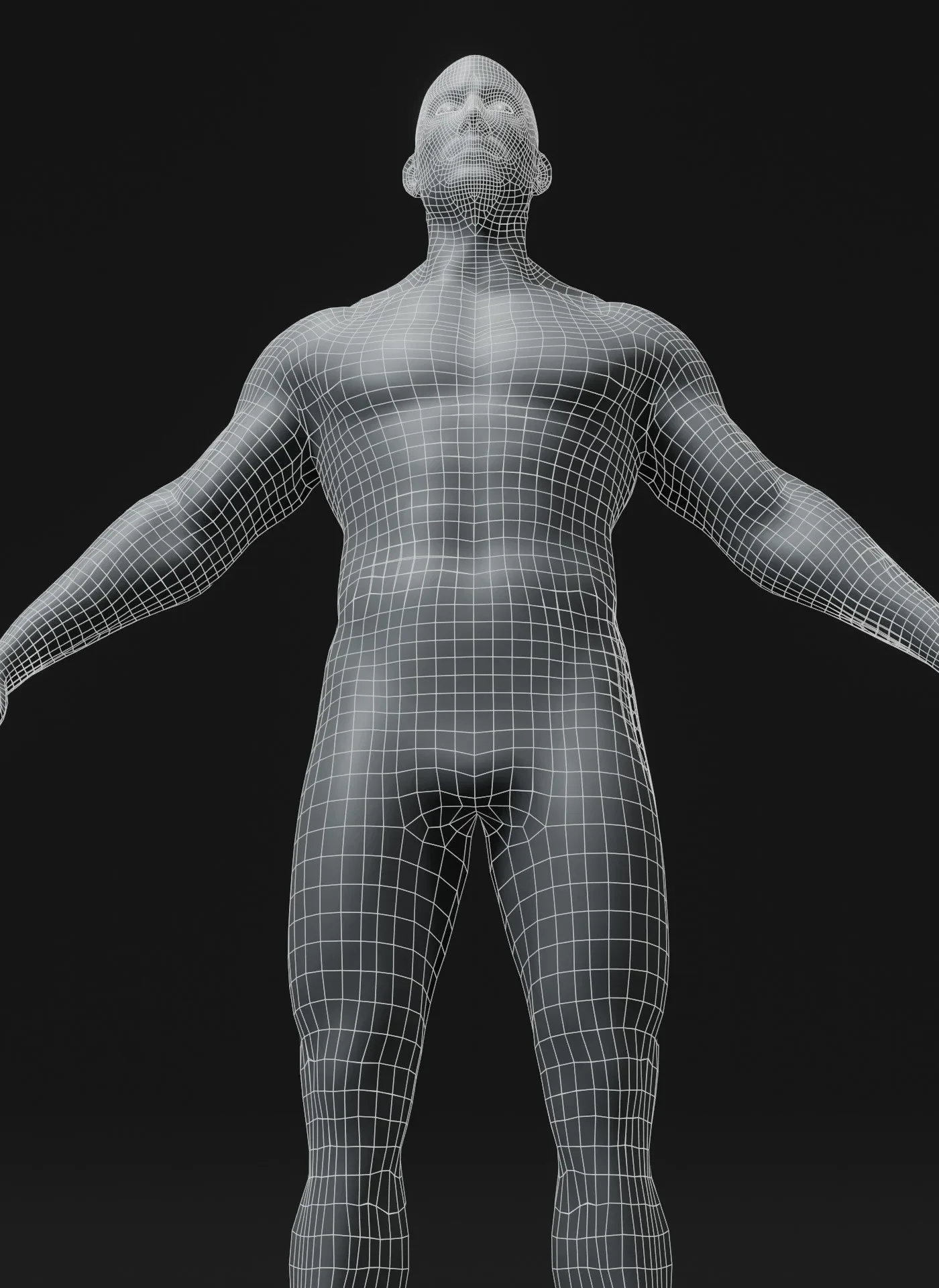 Male Body Base Mesh 3D Model 10k - FlippedNormals