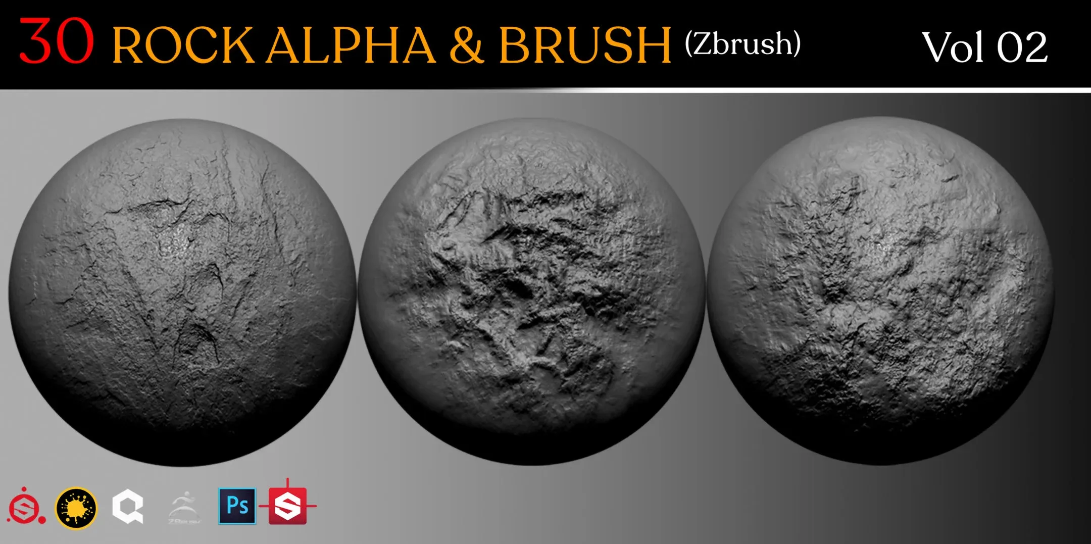 Rock Alphas & Brush (Seamless and - FlippedNormals