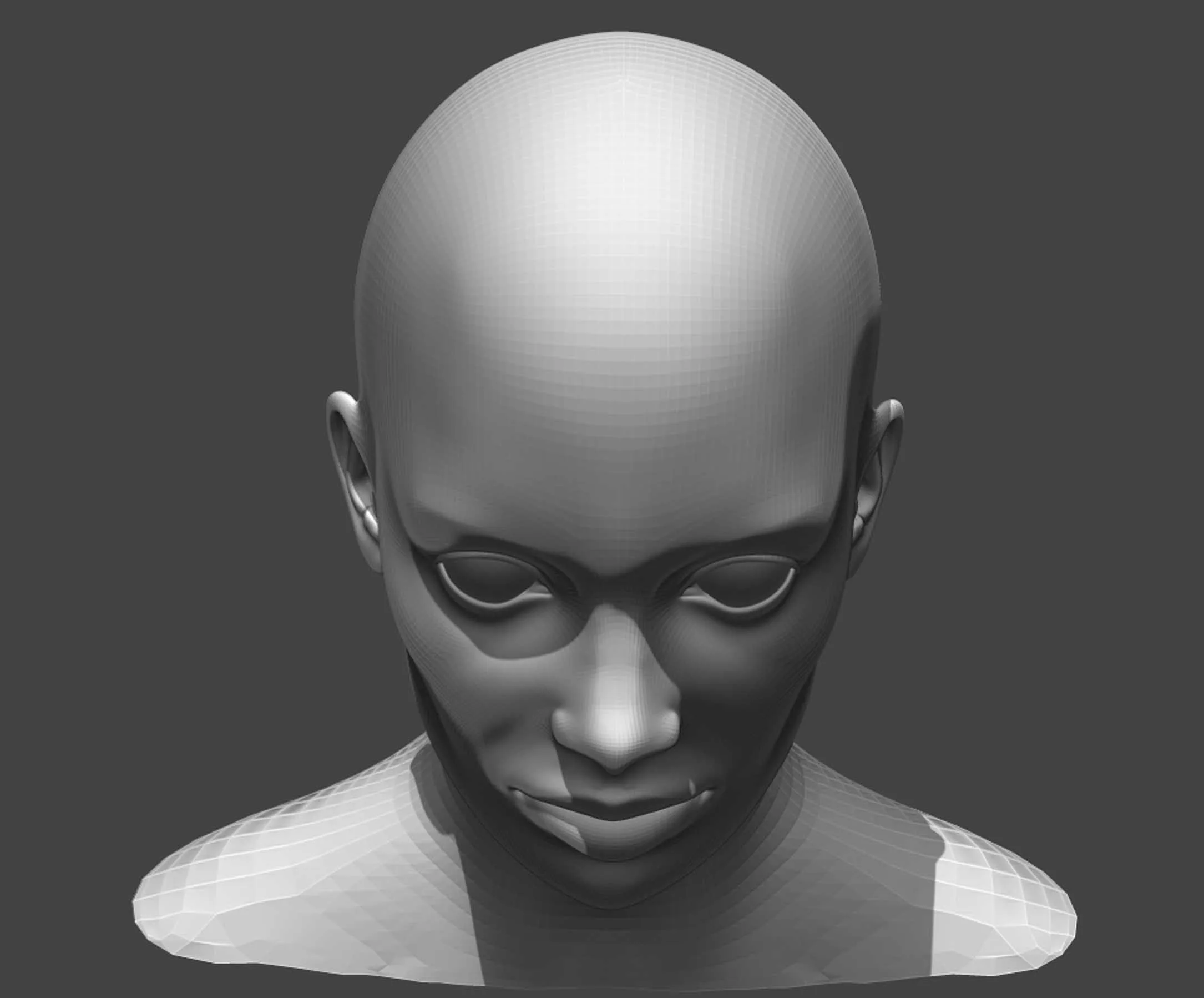 Female Head Realistic Base Mesh - FlippedNormals