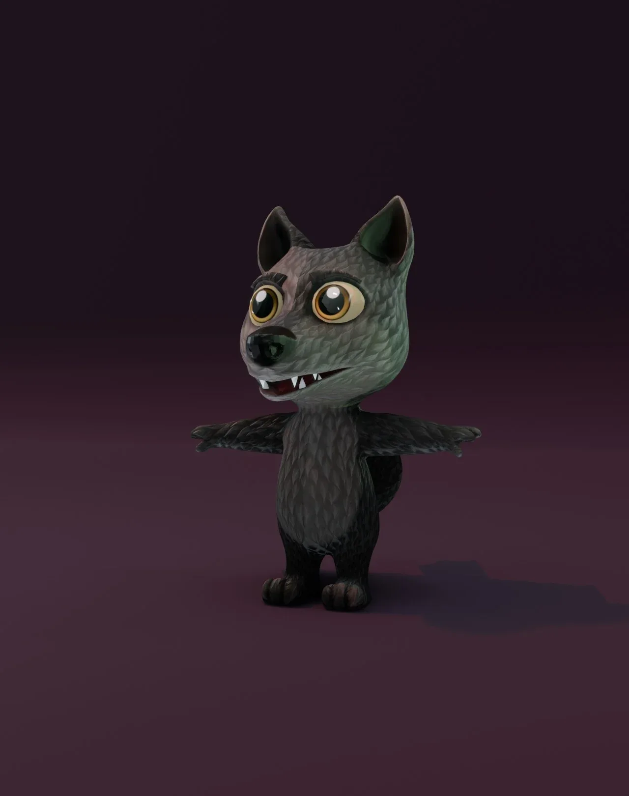 Cartoon Black Wolf Animated 3D - FlippedNormals