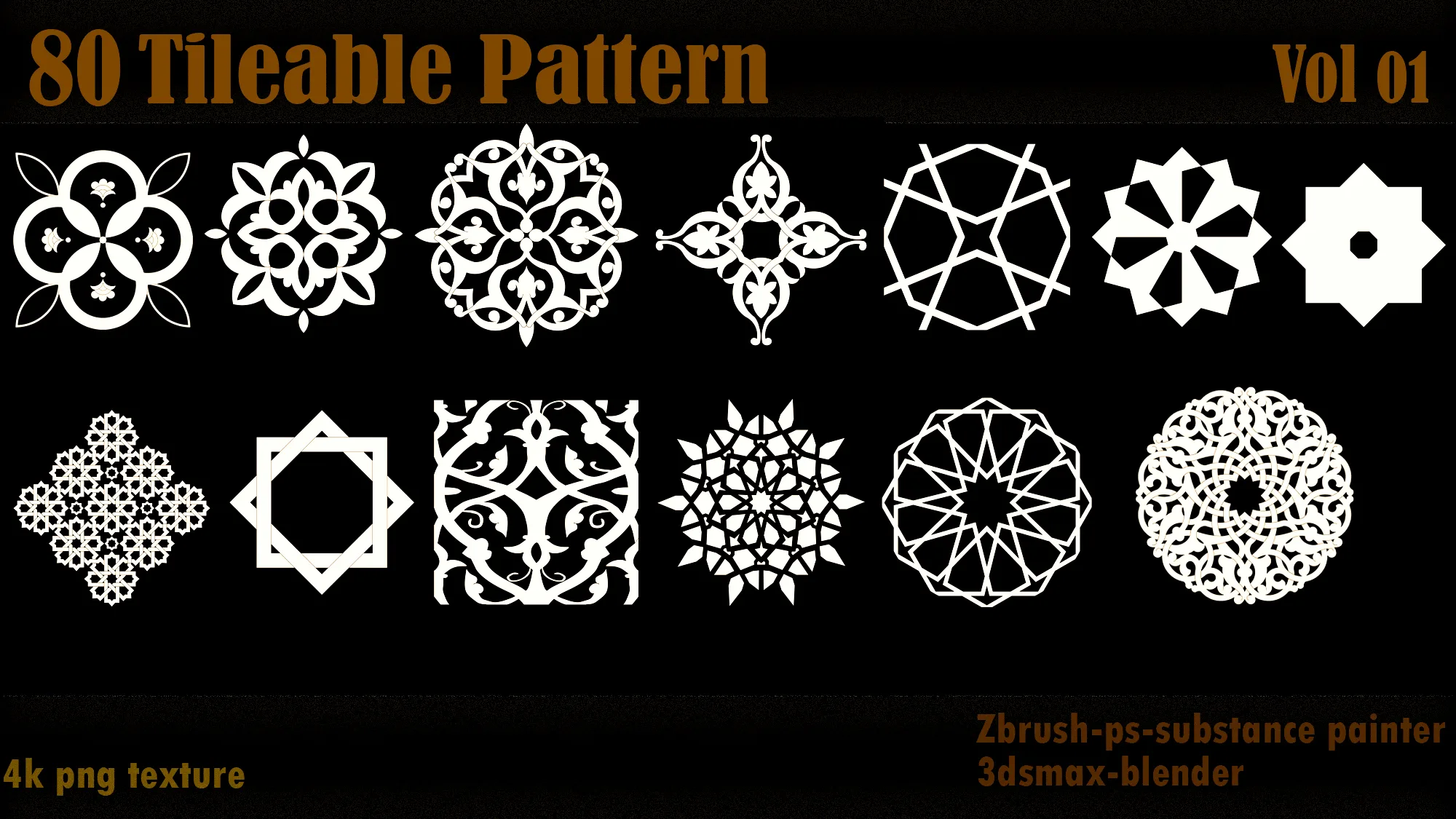 80 pattern textures (4k-png file) - FlippedNormals