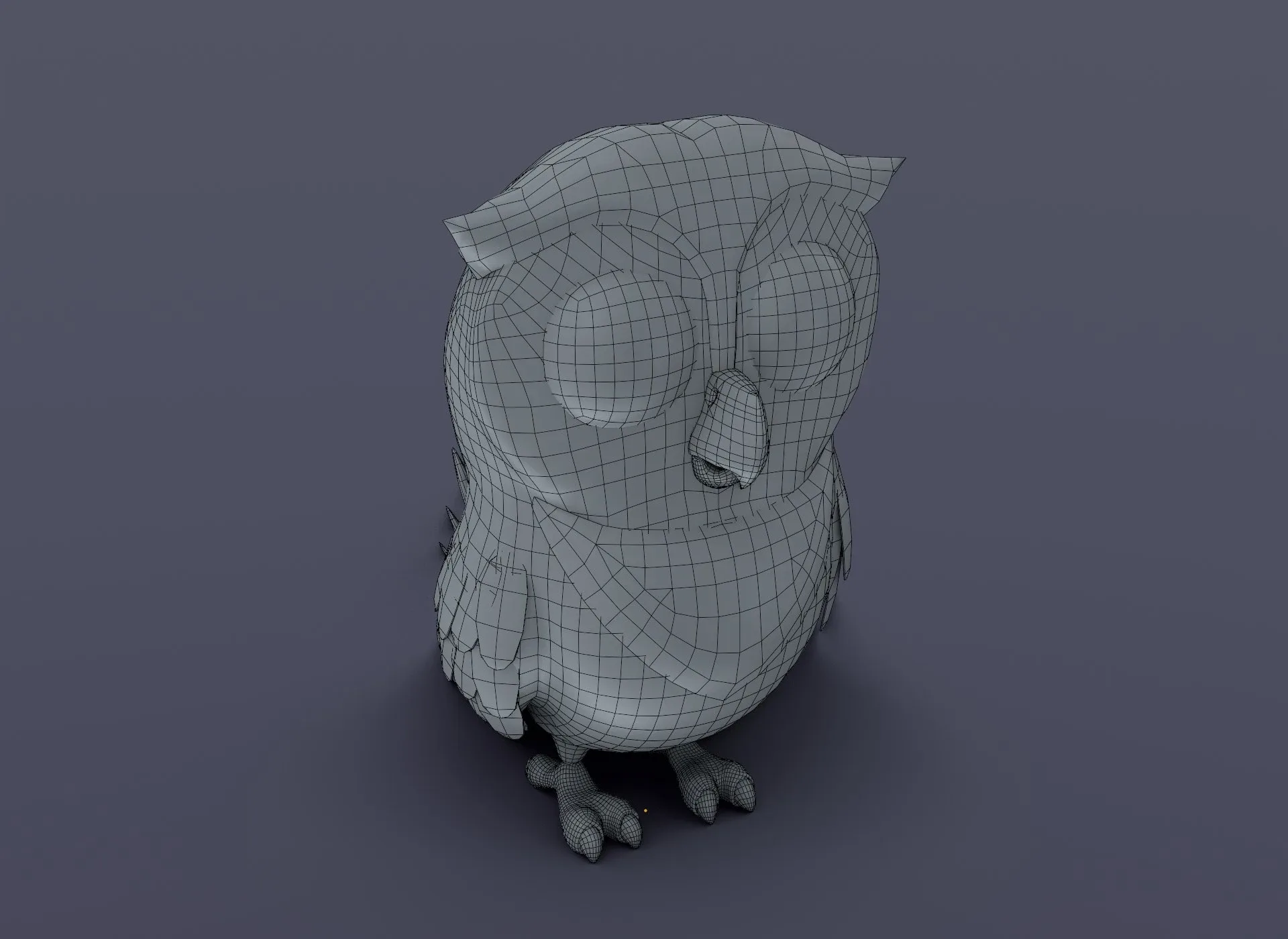 Cartoon Owl Rigged Base Mesh 3D - FlippedNormals