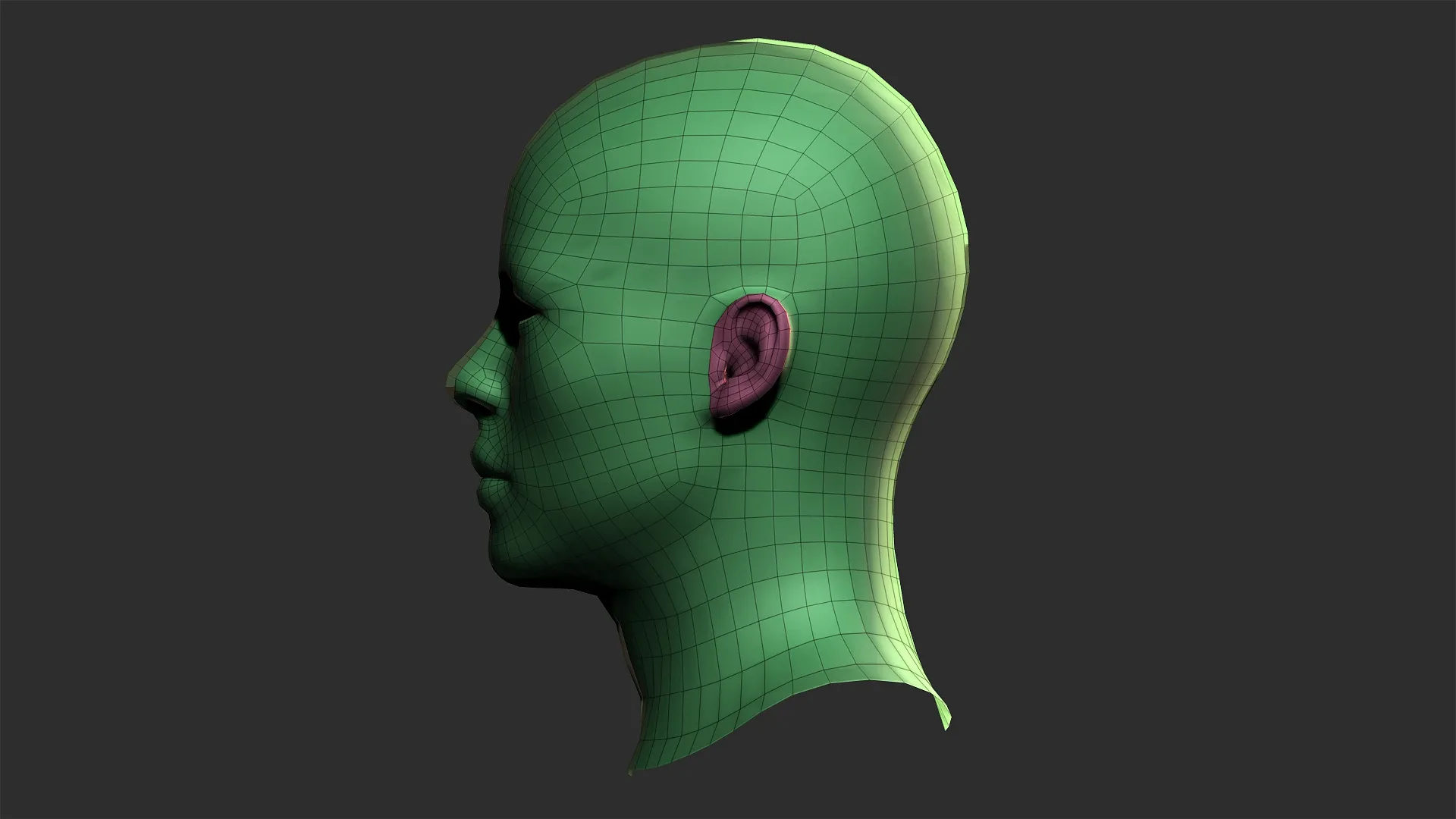 Asian Bust Male Head Base Mesh - FlippedNormals