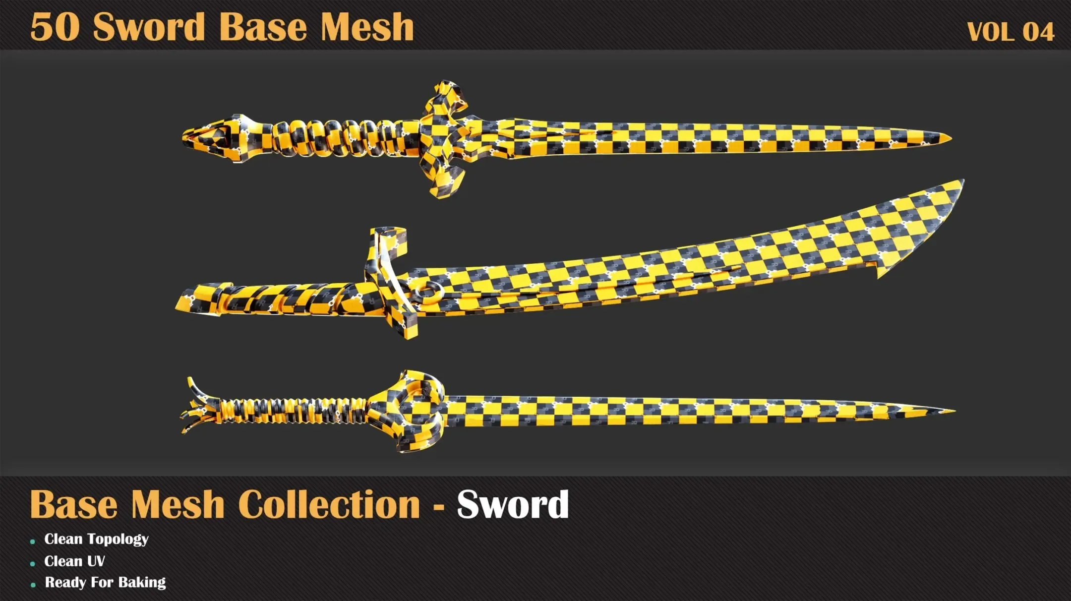 50 Sword Base Mesh - VOL 04 ( Game - FlippedNormals