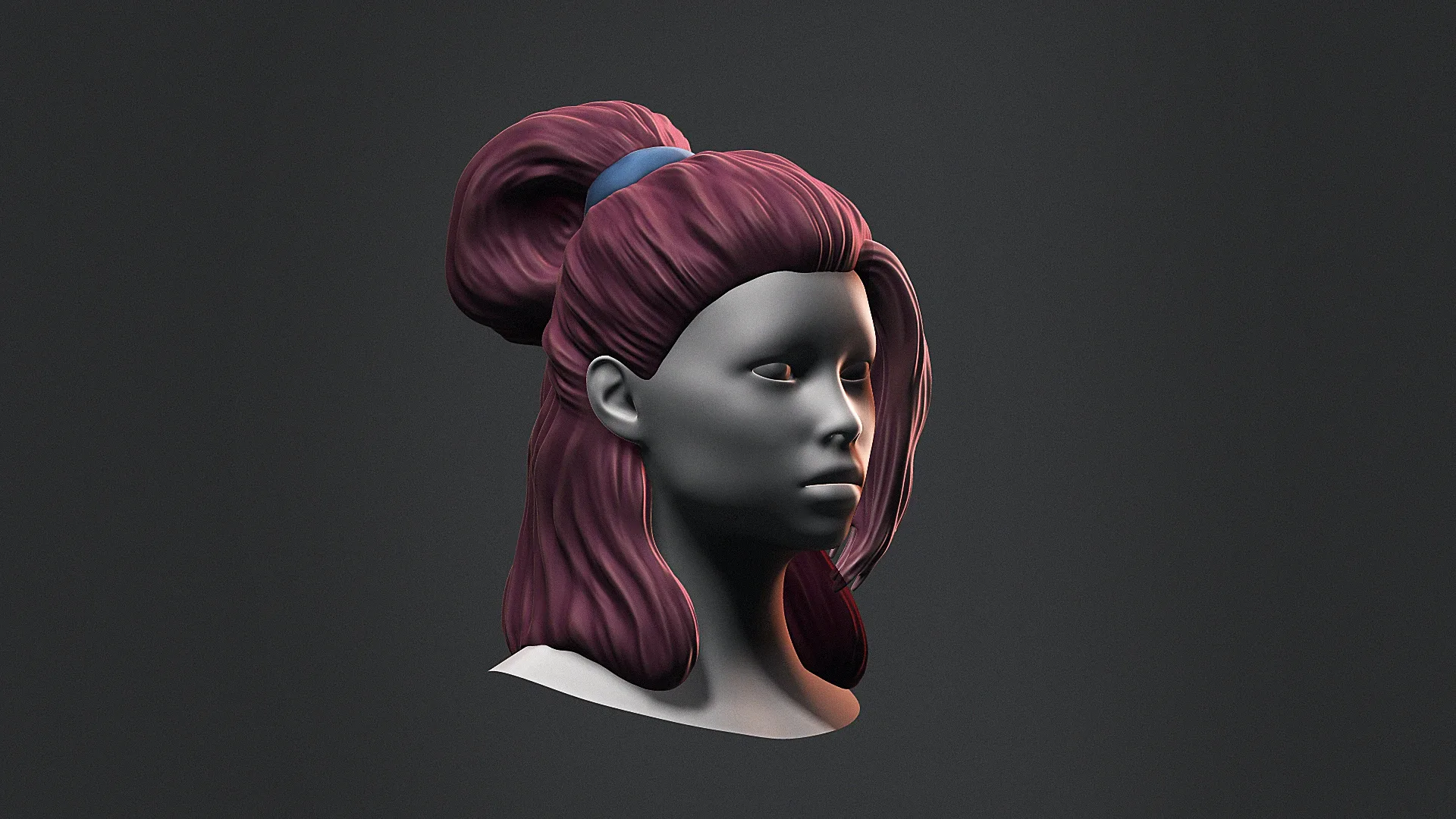 Hair - Low Poly Female Hairstyle - FlippedNormals
