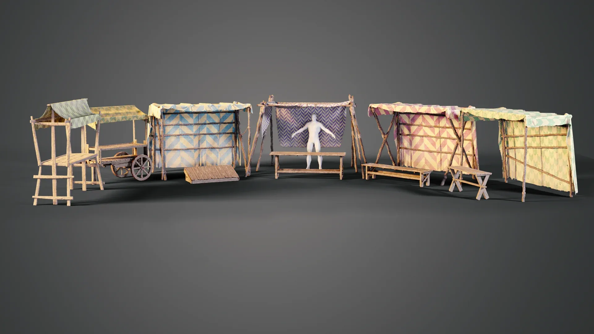 Medieval market stands - FlippedNormals